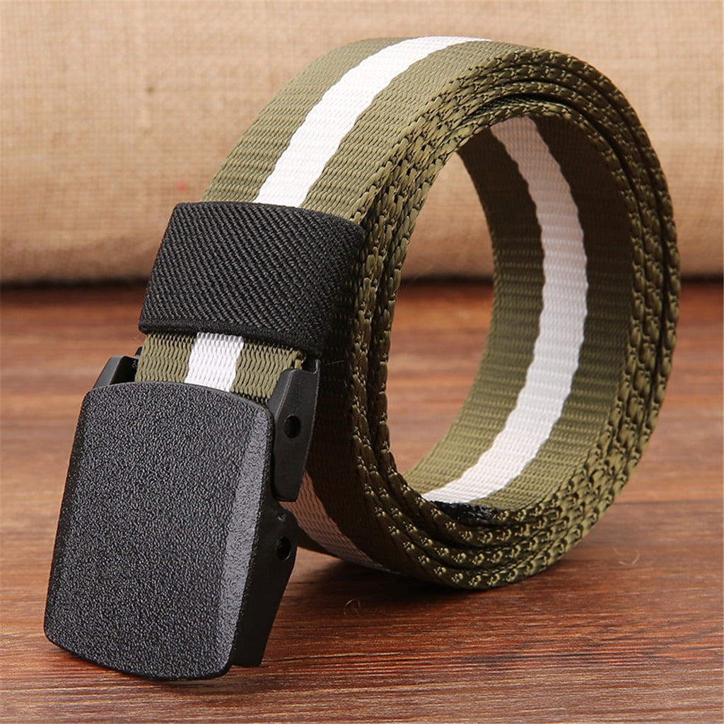 IDALL Mens Belts,Mens Belts Leather Mens Buckle Long Canvas Nylon Waist ...