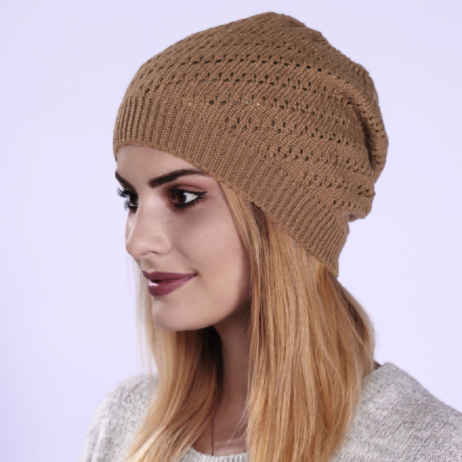 IDALL Mens Hats,Winter Hats Thin Pleated Hollow Pullover Hat Men And ...