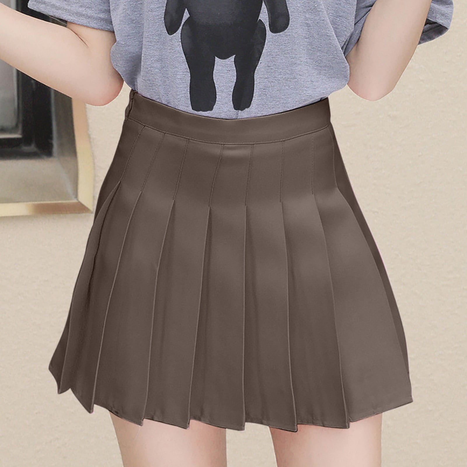 IDALL Mini Skirt,Pleated Skirts Women's Waist Chain ALine Skirt High ...