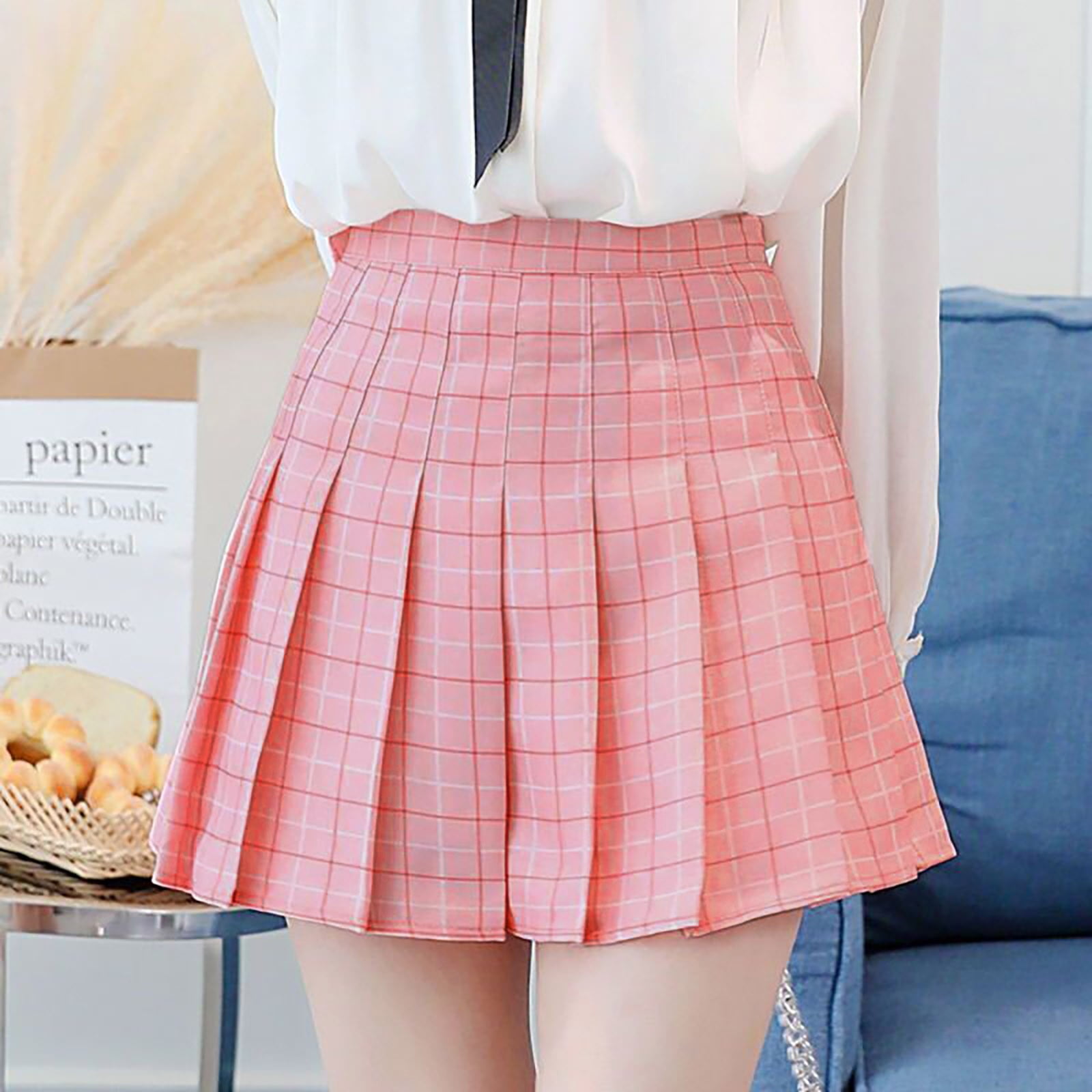 IDALL Mini Skirt,Pleated Skirts Women's Waist Chain ALine Skirt High ...