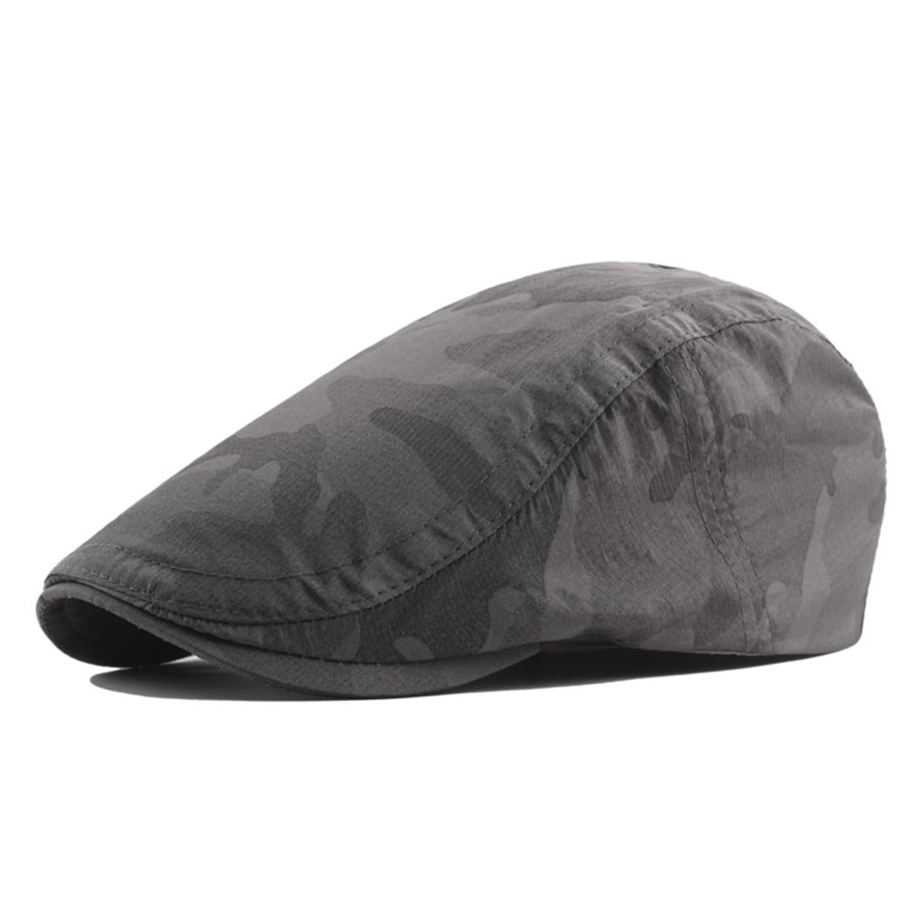 IDALL Newsboy Cap Beret Hats Man Solid Color Newsboy Baker Boy Flat Cap ...