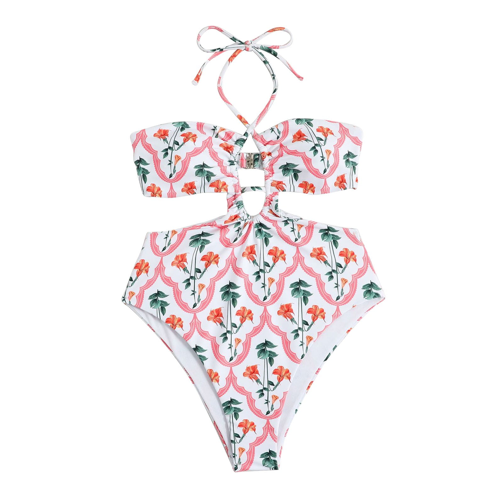 IDALL One Piece Swimsuit Women,Bathing Suit Swimsuit Gathered Wrap Cut ...