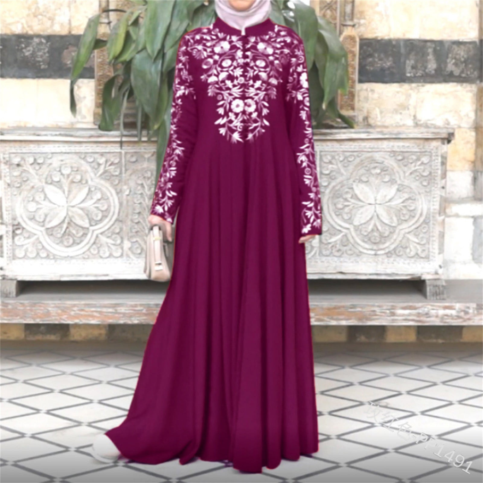 IDALL Plus Size Dresses,Maxi Dresses Women Muslim Dress Kaftan Arab ...