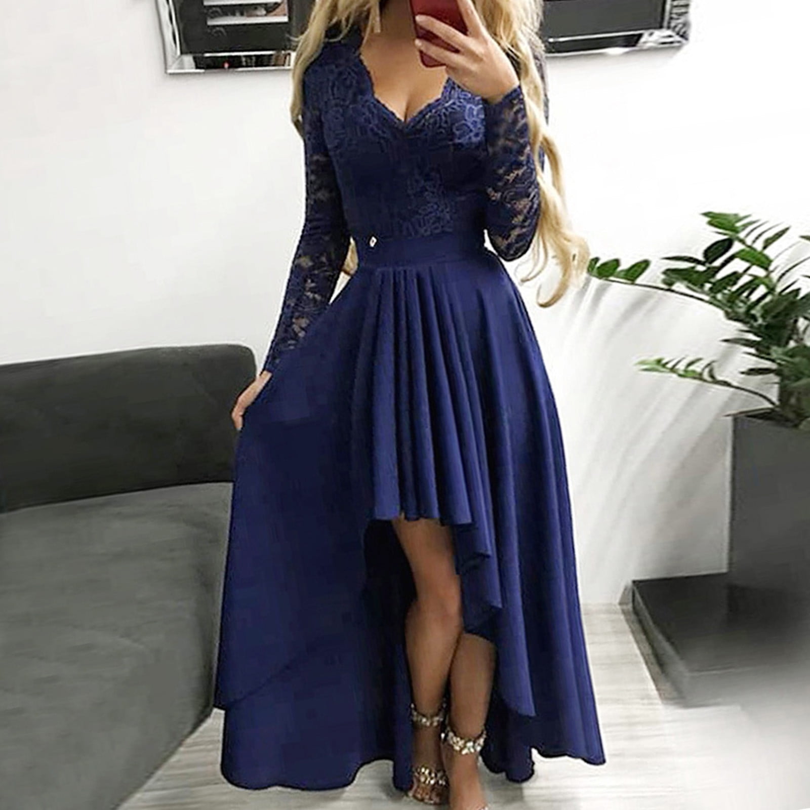 IDALL Prom Dresses,Formal Dresses Women's Floral Lace Party Dress Swing ...