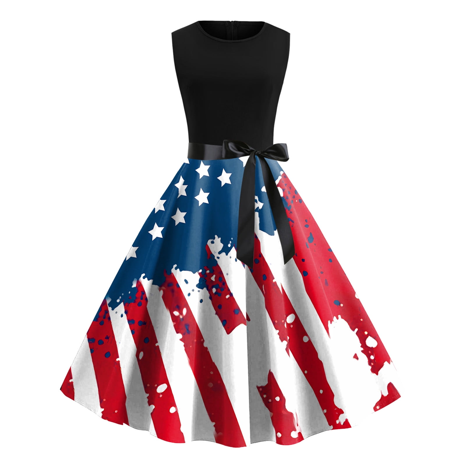 IDALL Prom Dresses,Formal Dresses Womens Summer Sleeveless America Flag ...