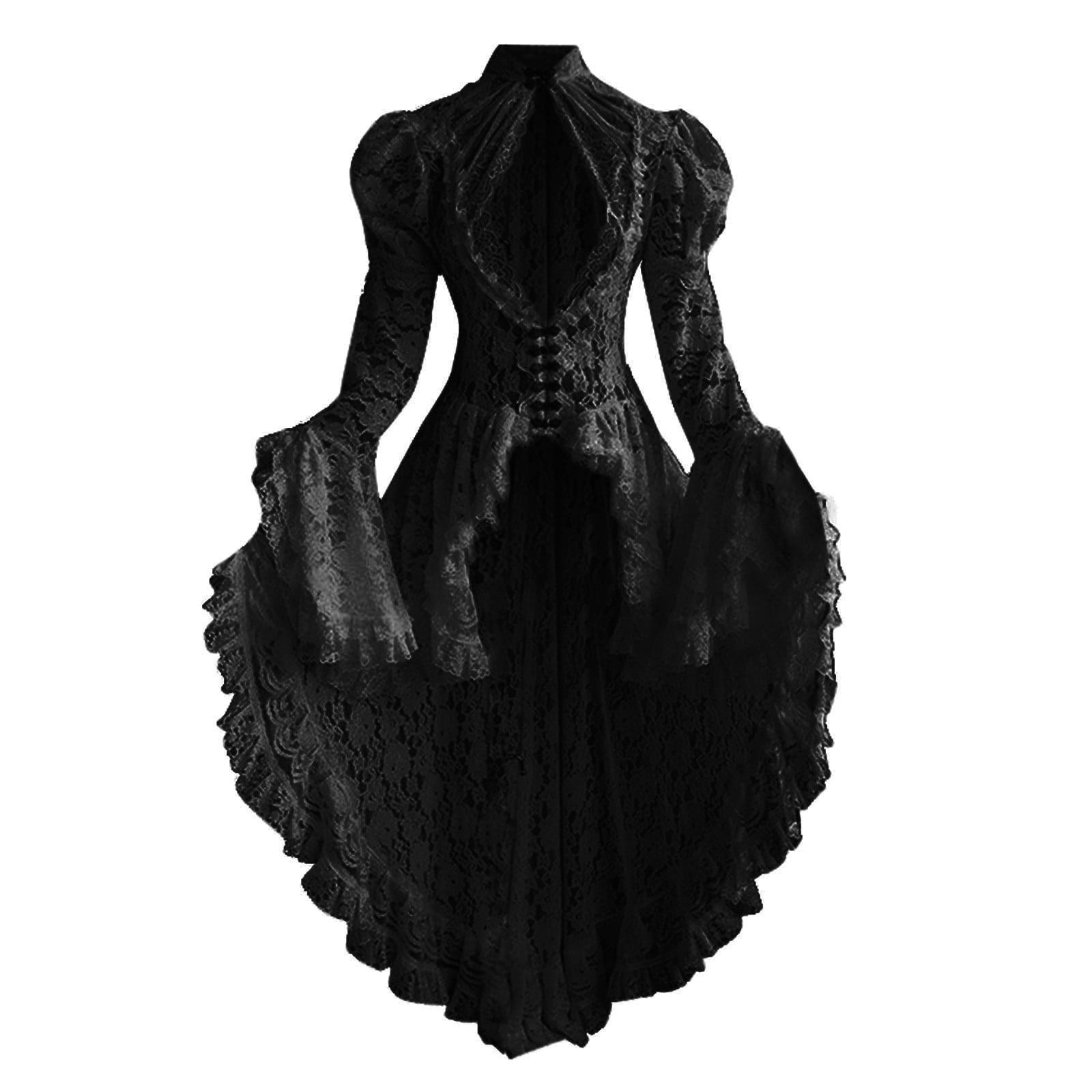 IDALL Renaissance Costume Women Maxi Dress Formal Dress Lace Patchwork ...