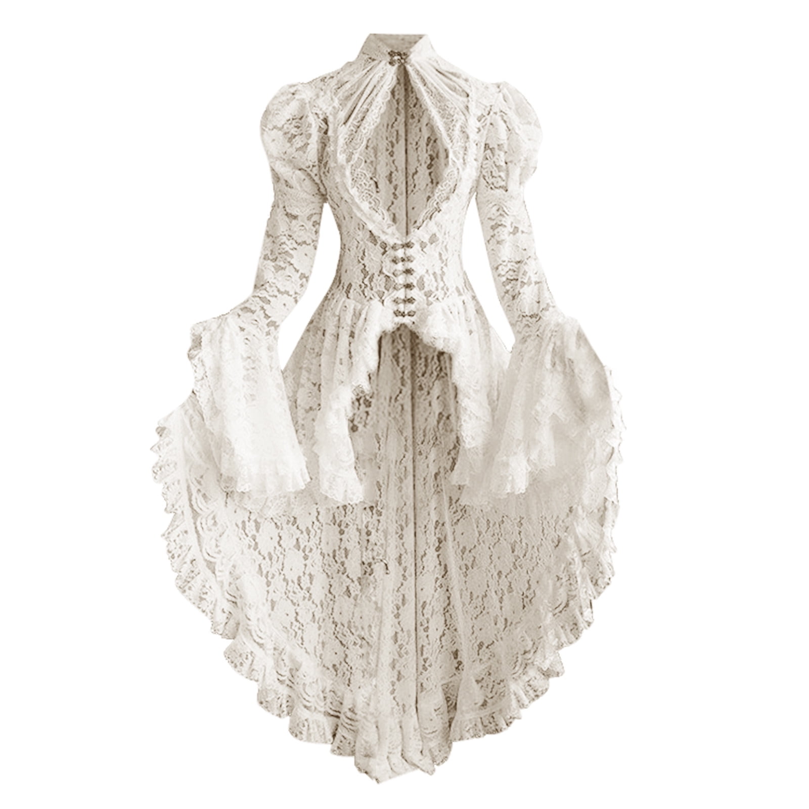 IDALL Renaissance Costume Women Maxi Dress Formal Dress Lace Patchwork ...