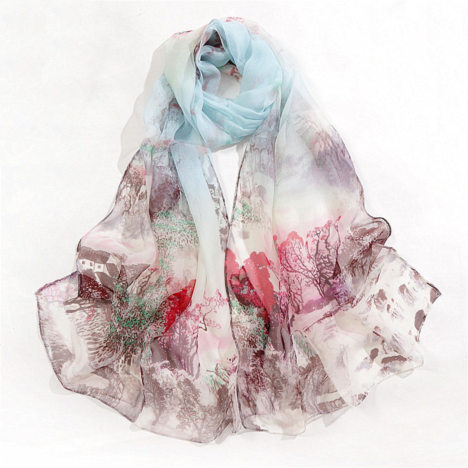 IDALL Scarf for Women,Silk Scarf Scarfs For Women Lightweight Print ...
