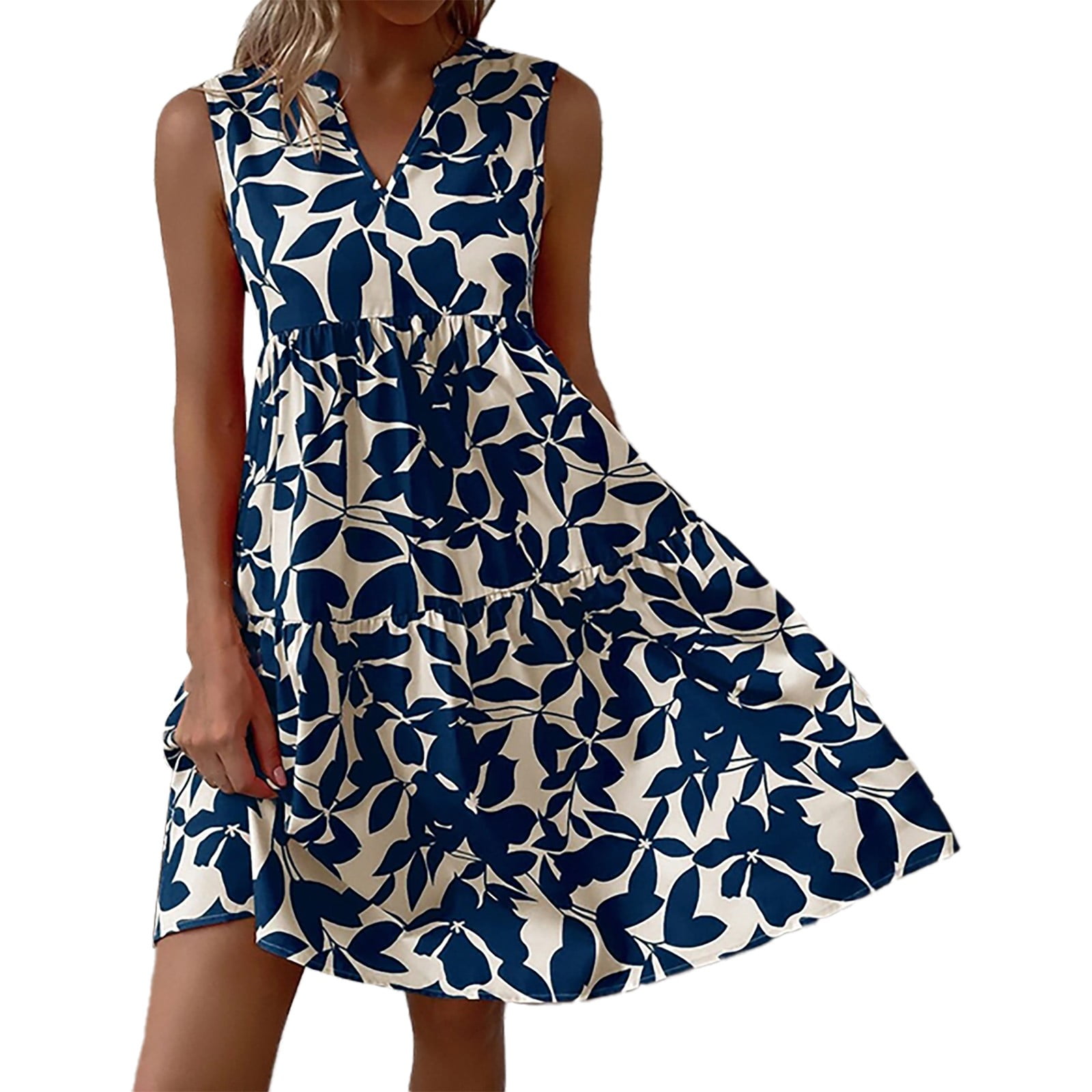 Idall Summer Dresses Boho Dresses Digital Printing Of Leaves Bohemian