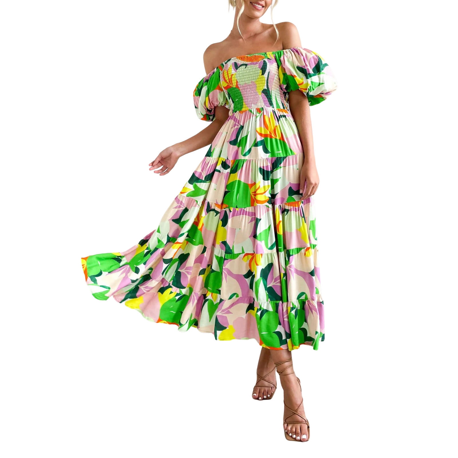 Idall Summer Dresses Boho Dresses Women Summer Floral Sundress Casual