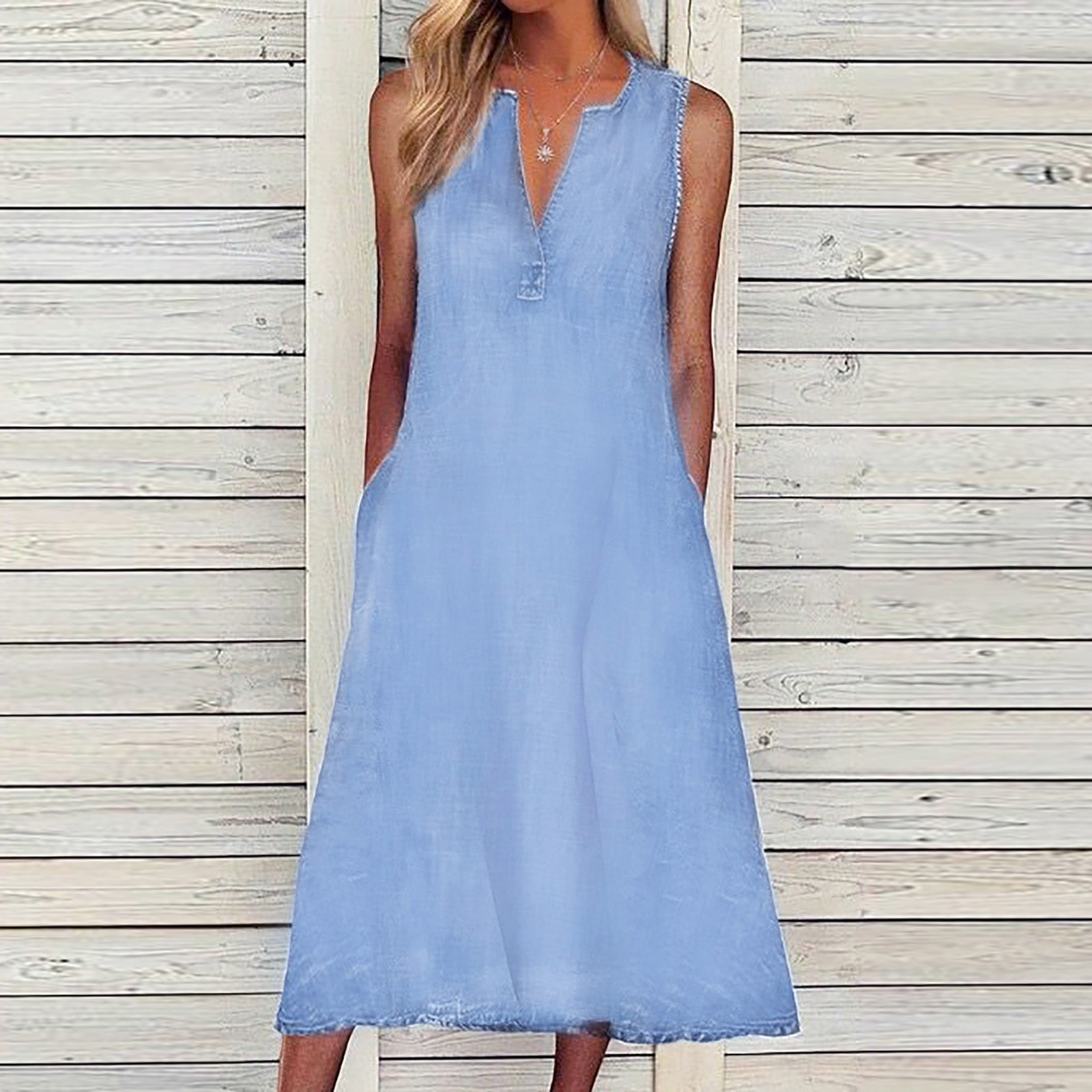IDALL Summer Dresses,Denim Dress Denim Dresses 's Summer Casual Loose ...