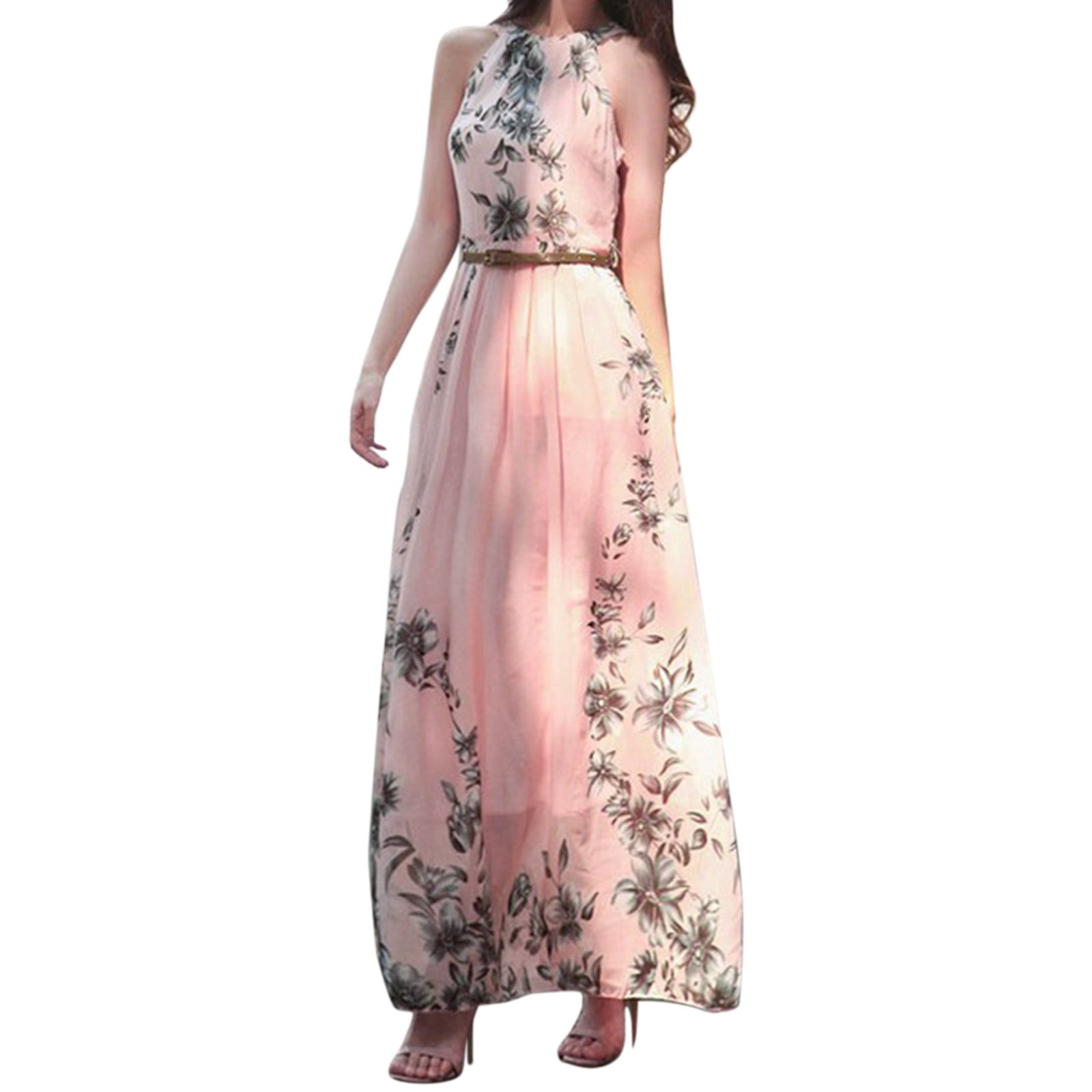Idall Summer Dresses Maxi Dresses Womens Summer Bohemian Print Chiffon