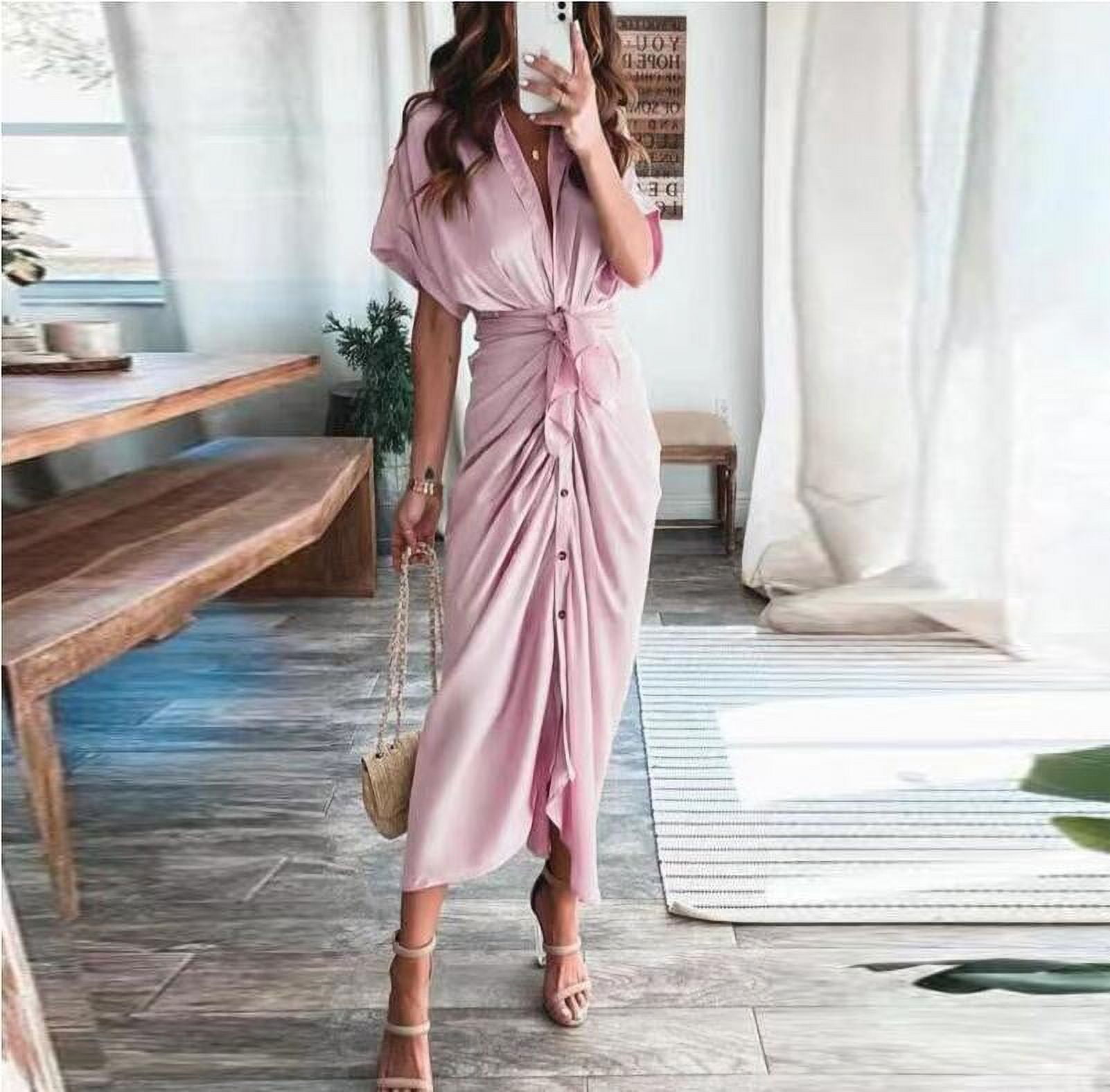 IDALL Summer Dresses,Maxi Dresses Women's Summer Chiffon Long Dress ...