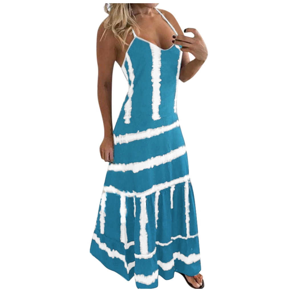 Idall Summer Dressesmaxi Dresses Womens Tie Dye Beach Pullover Maxi Boho Sundress Ladies Loose