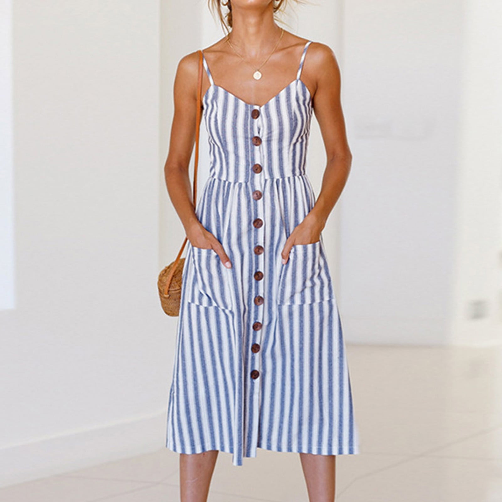 IDALL Summer Dresses,Sundresses for Women Boho Sundress Casual Round ...