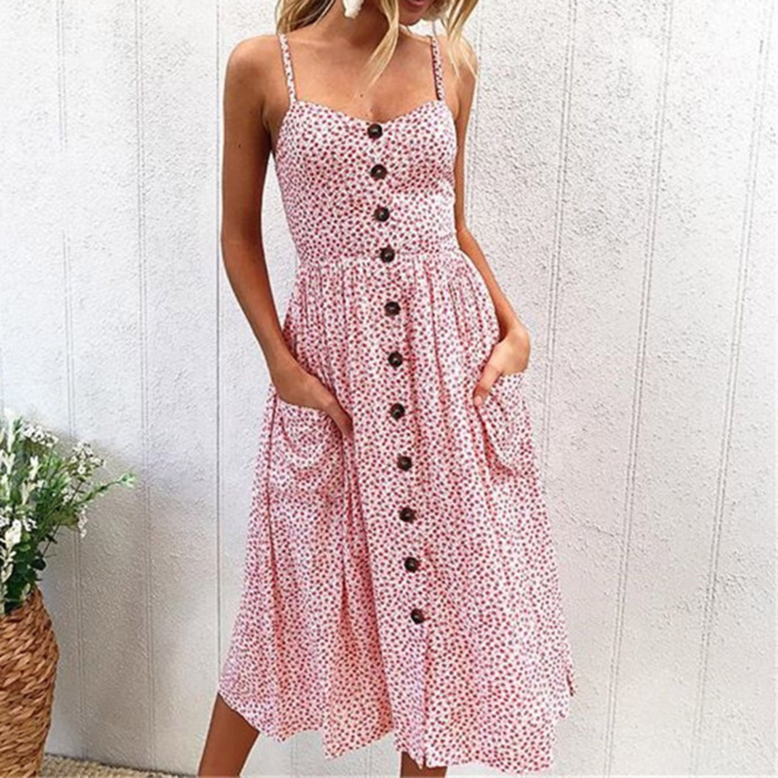 IDALL Summer Dresses,Sundresses for Women Boho Sundress Casual Round ...