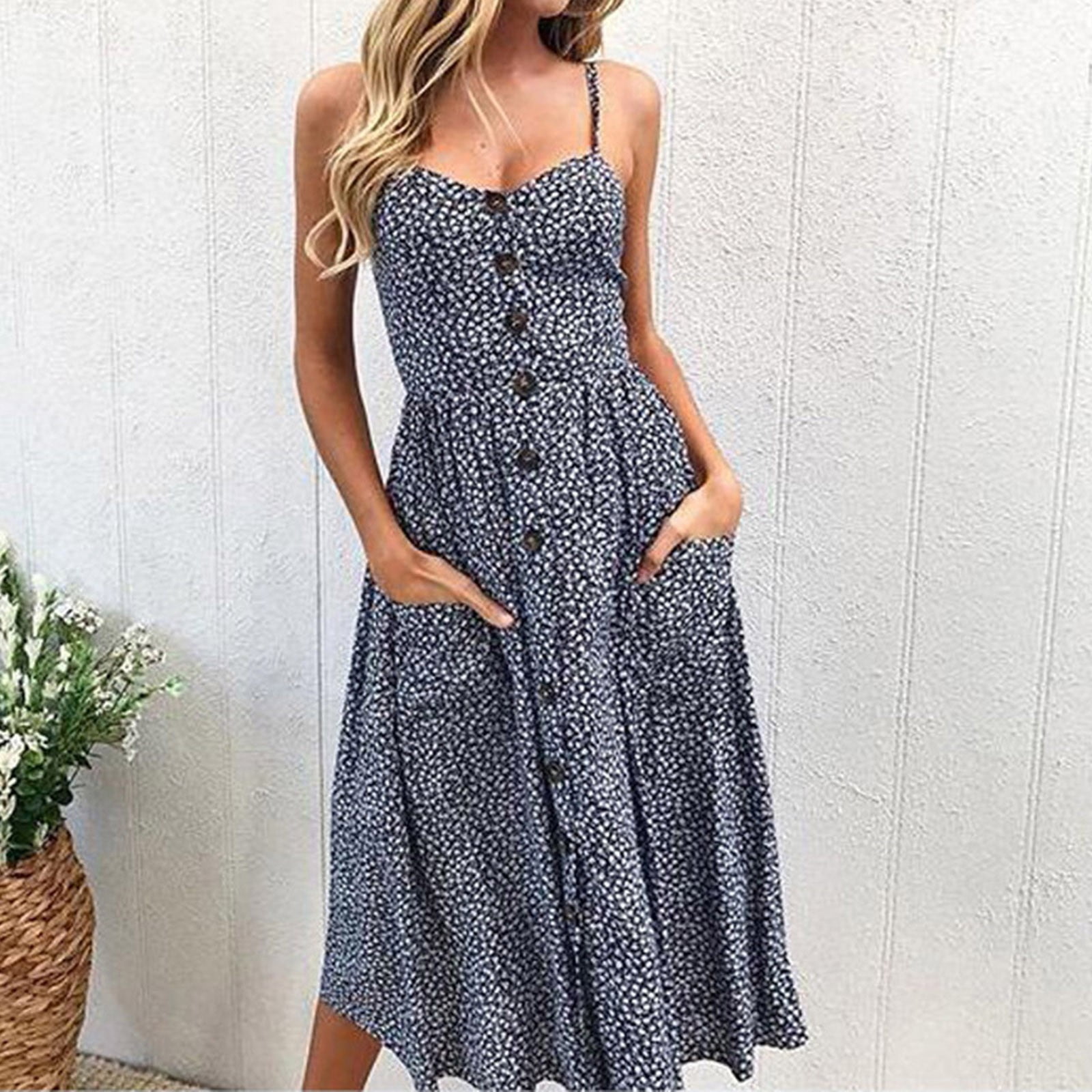IDALL Summer Dresses,Sundresses for Women Boho Sundress Casual ...