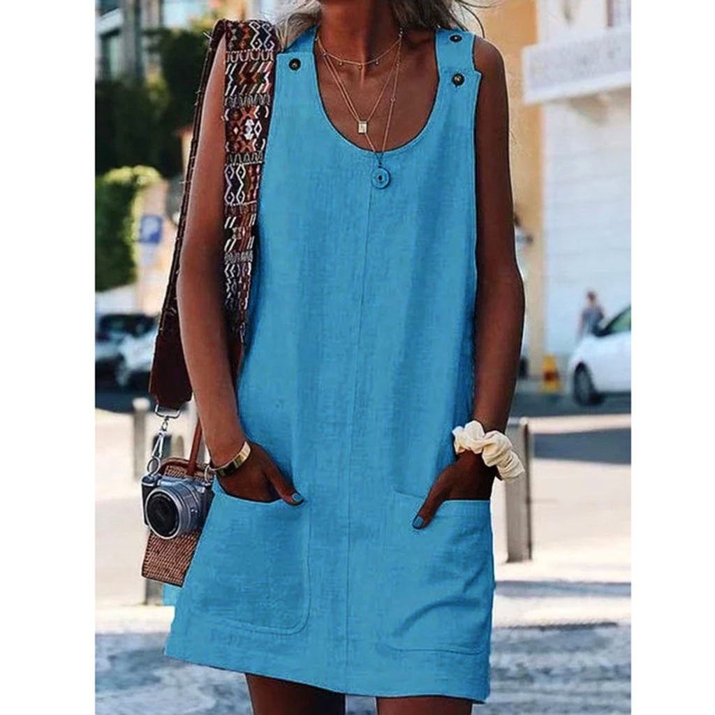 IDALL Summer Dresses,Sundresses for Women Crew Neck Women Dresses Shift ...