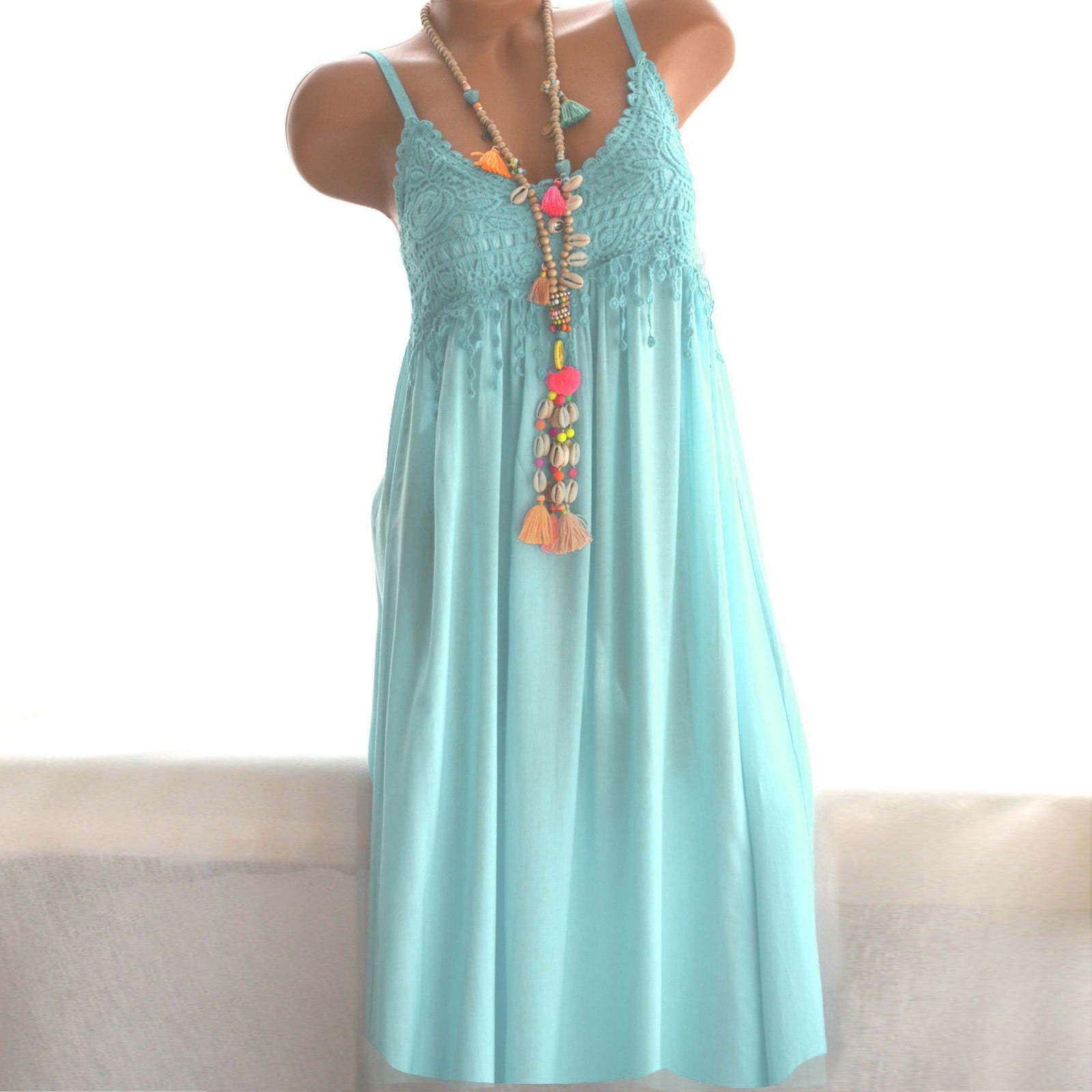 IDALL Summer Dresses,Sundresses for Women Women's Casual Lace Hollow ...