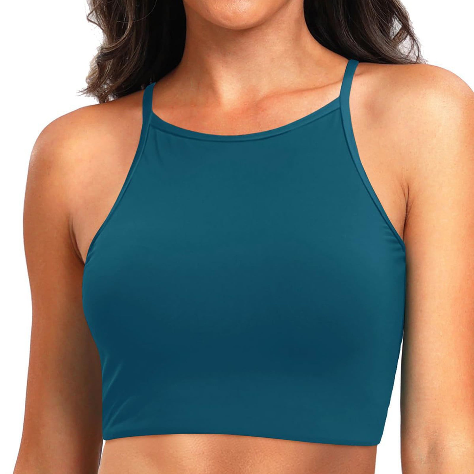 IDALL Tank Tops Bathing Suit Tops Women's Spring Summer Solid Color ...