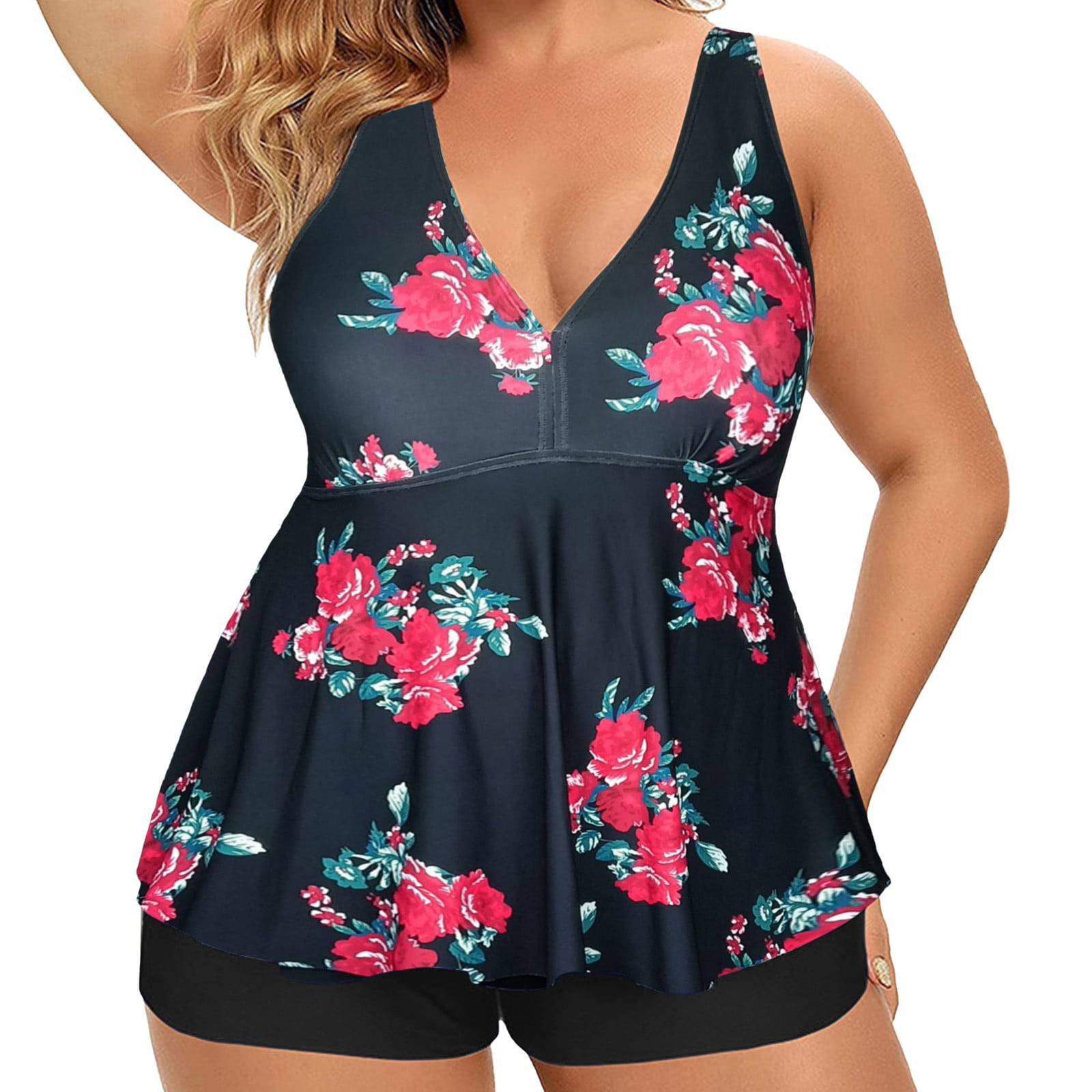 IDALL Tankini Swimsuits,Bathing Suit Plus Size Separate Swimsuit ...