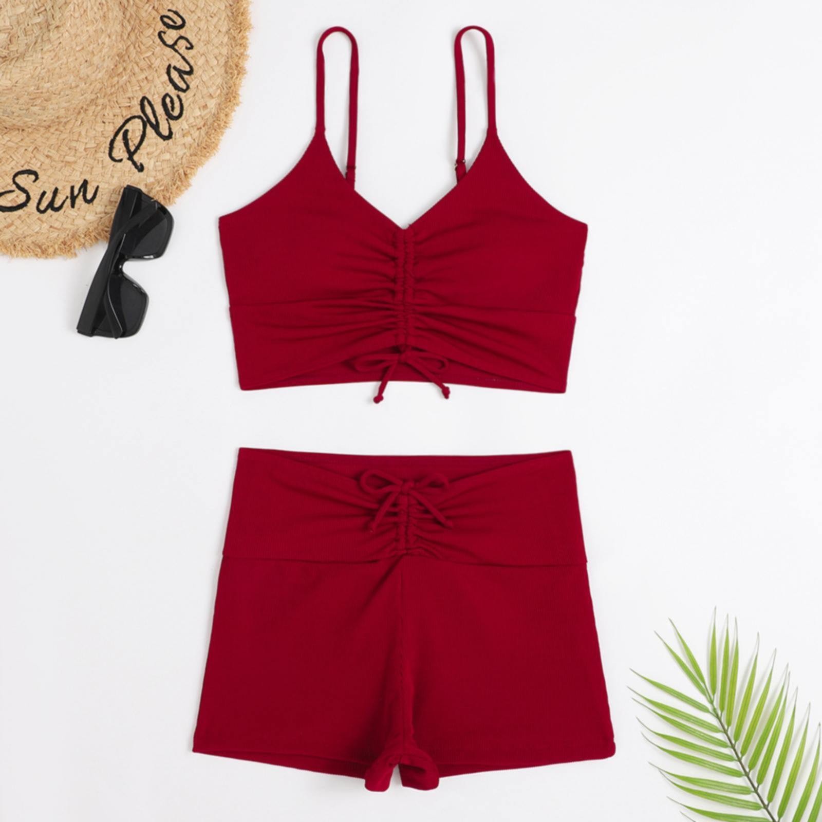 IDALL Tankini Swimsuits Bathing Suit Two Piece Swimsuit With Breast Pad ...