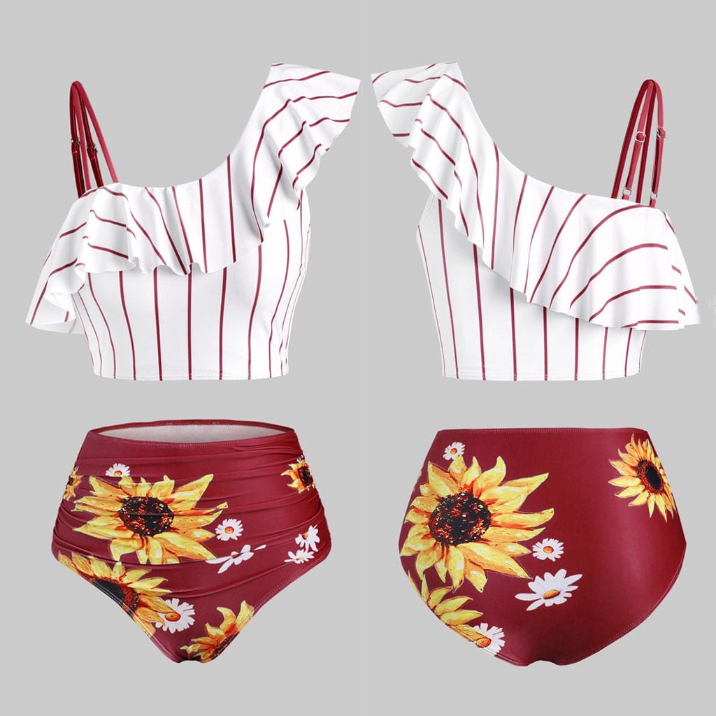 IDALL Tankini Swimsuits,Bathing Suit Women Push-Up Padded Plus Size ...