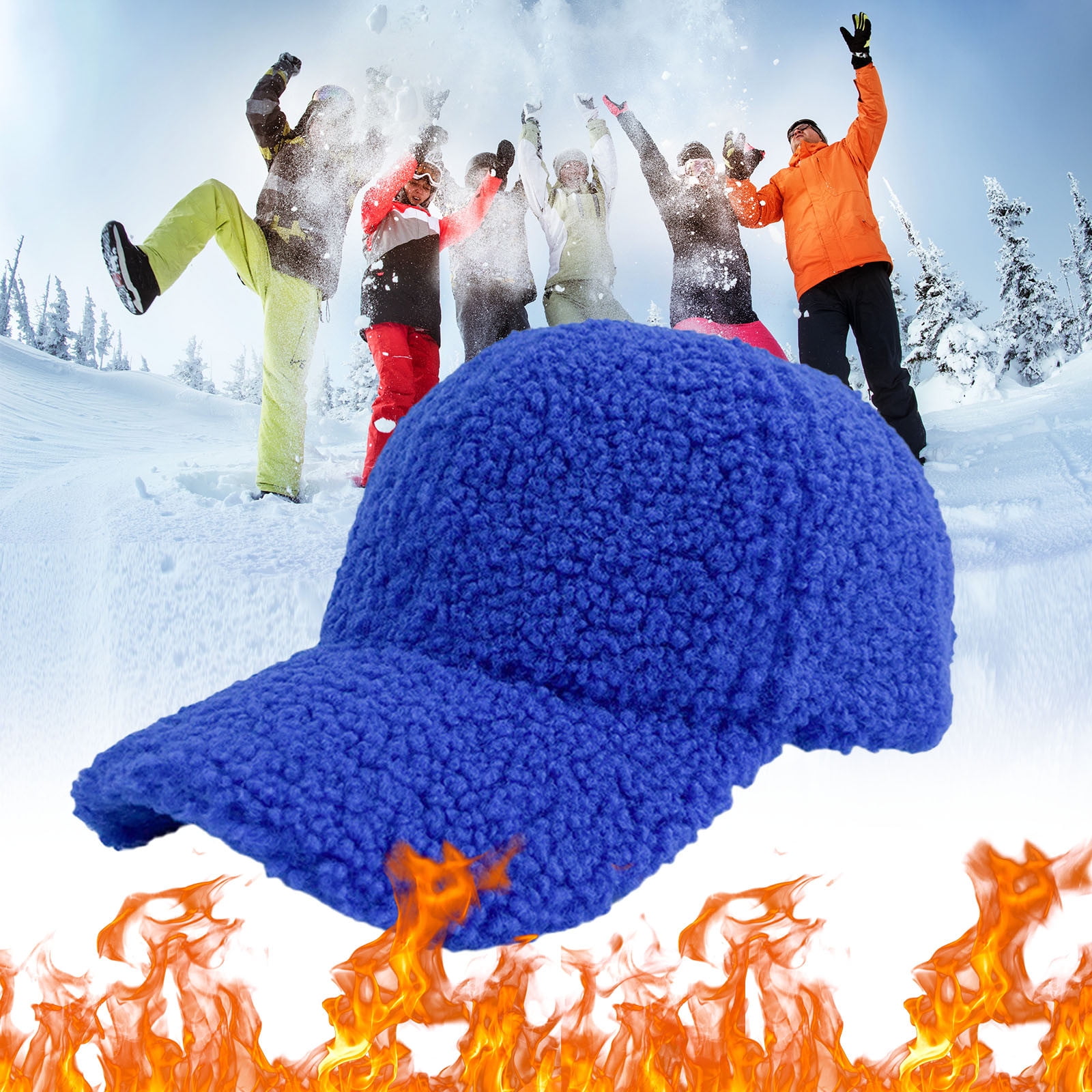 IDALL Trucker Hat,Baseball Cap Winter Faux Lamb Wool Baseball Cap For ...