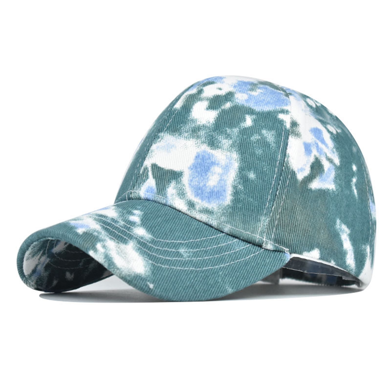 IDALL Trucker Hat,Baseball Cap Women Casual Tie Dye Printed Colorful ...
