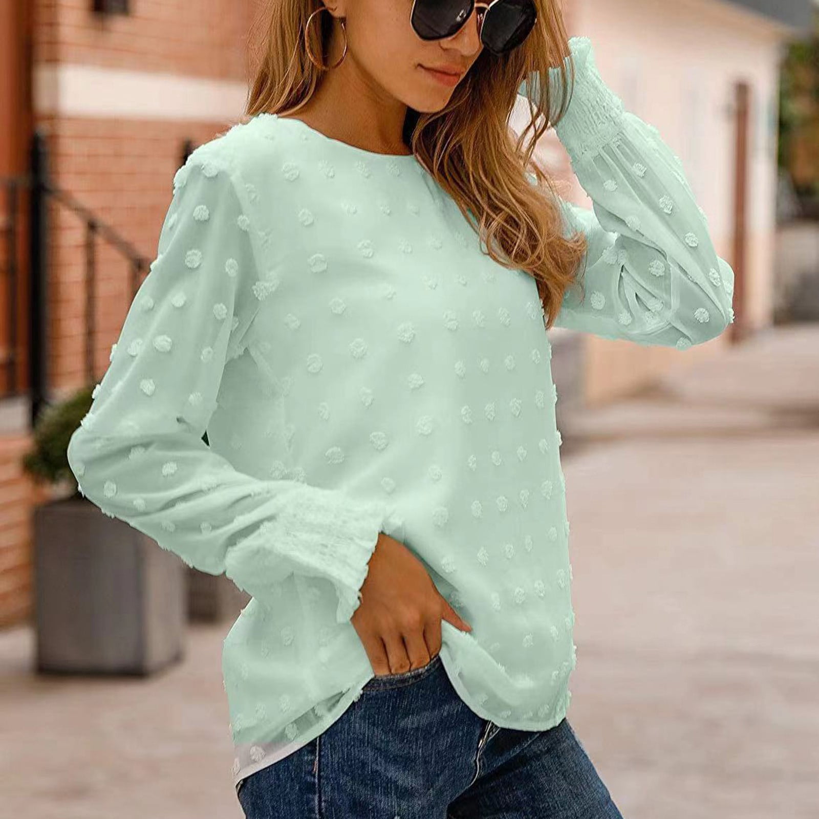 IDALL Womens Tops Long Sleeve Shirts for Women Spring Tops for Women ...