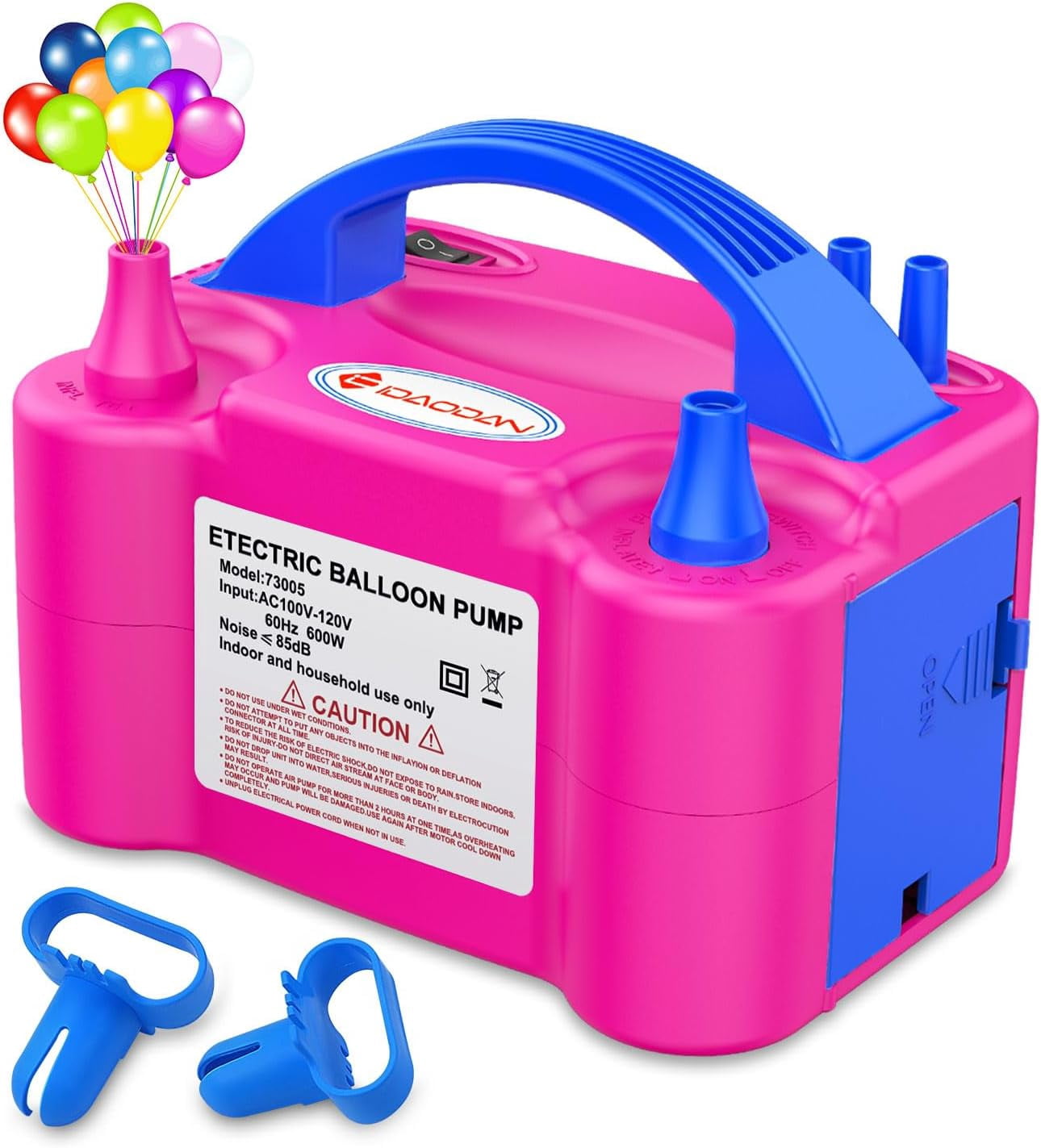 IDAODAN Electric Balloon Pump, Portable Blower Machine Air Pump Dual ...