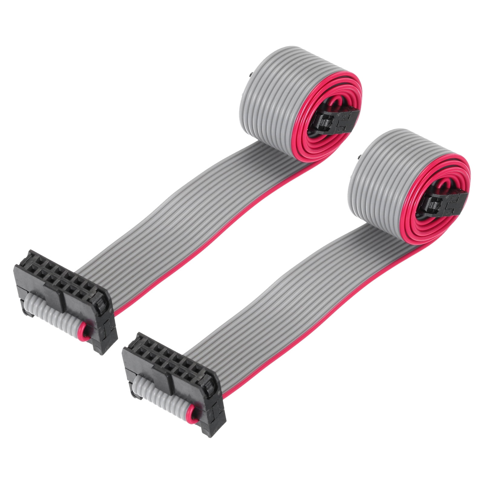 IDC 12Pin Flat Ribbon Cable, 2.0mm Pitch FC to FC Connector 30cm Length Grey Jumper Wire ...