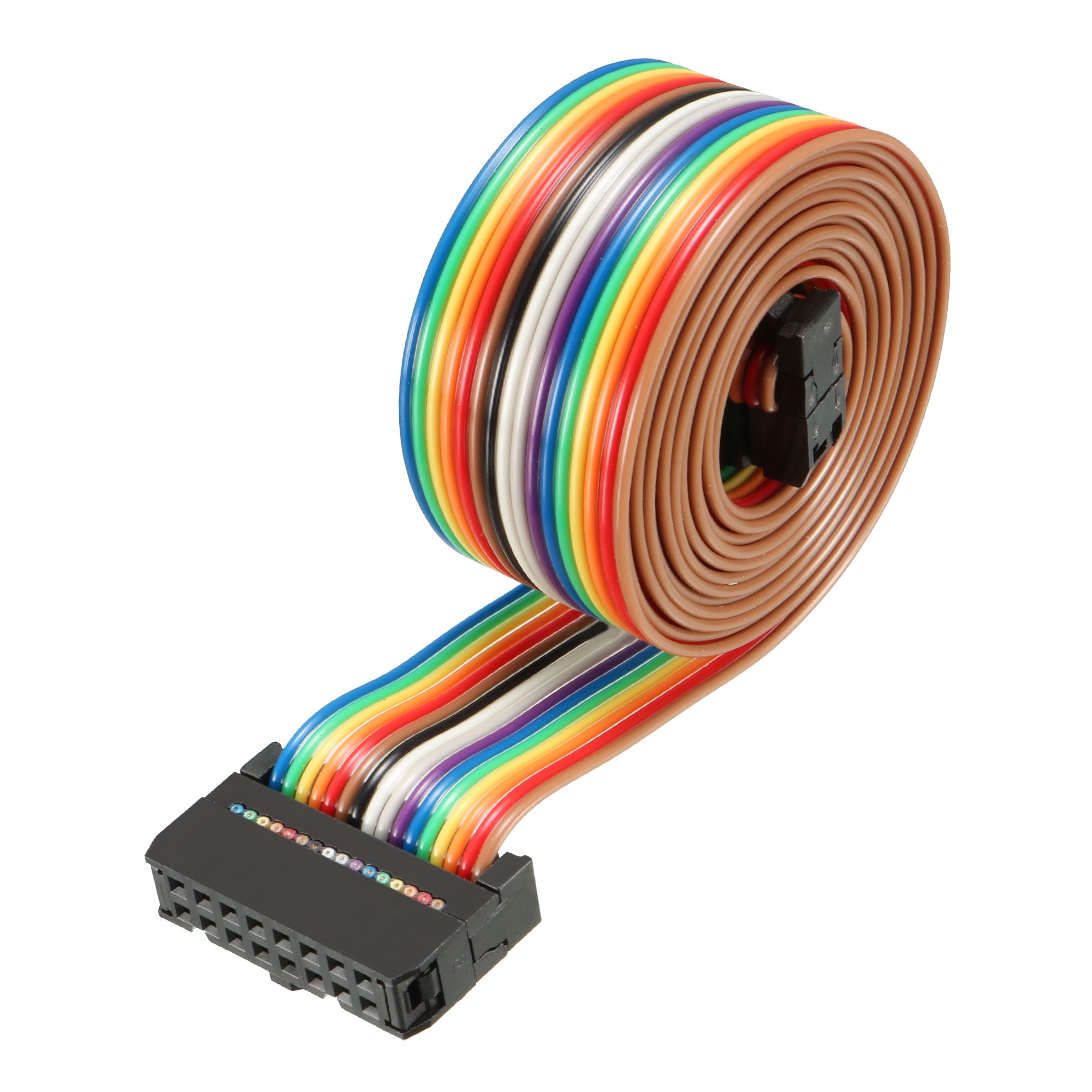 IDC 16P Wire Flat Rainbow Ribbon Cable 118cm 2.54mm Pitch 1pcs ...