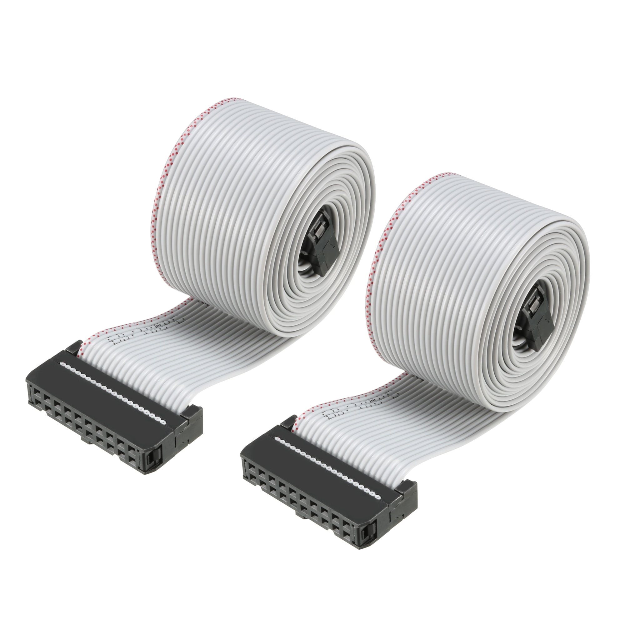 IDC 20P Wire Flat Gray Ribbon Cable 128cm 2.54mm Pitch 2pcs - Walmart.com