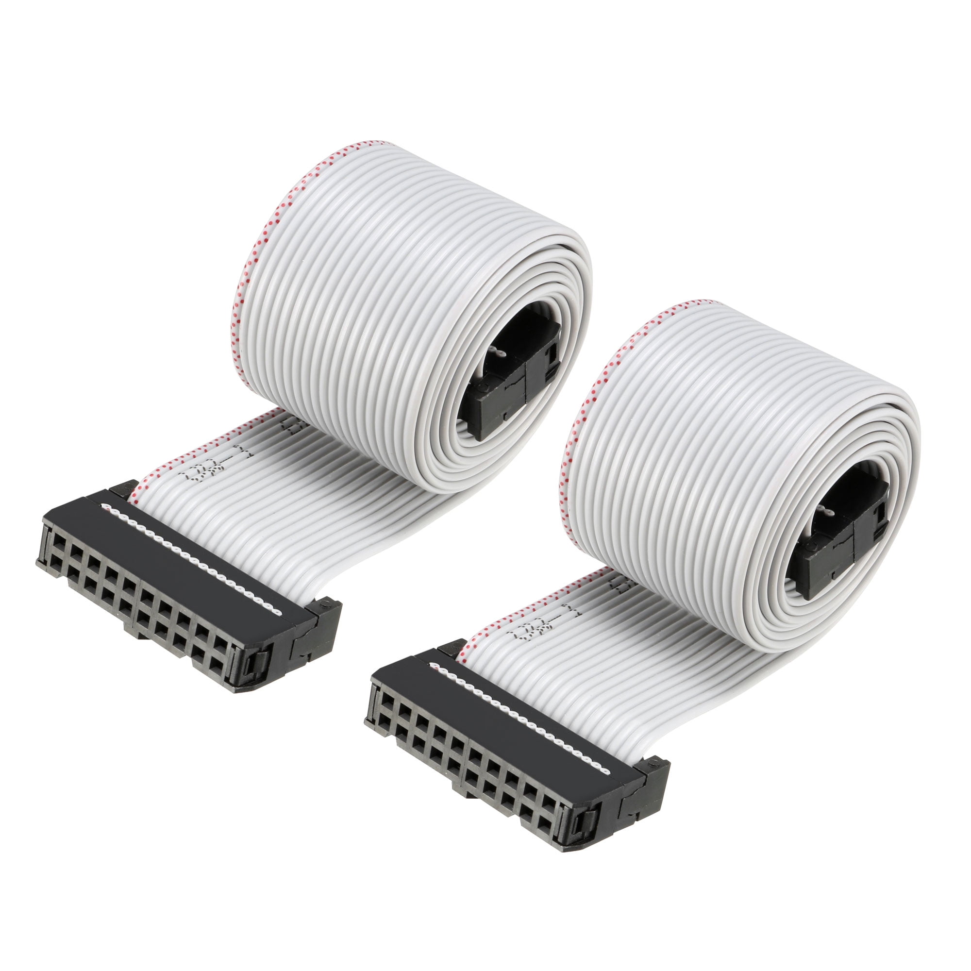 IDC 20P Wire Flat Gray Ribbon Cable 66cm 2.54mm Pitch 2pcs - Walmart.com