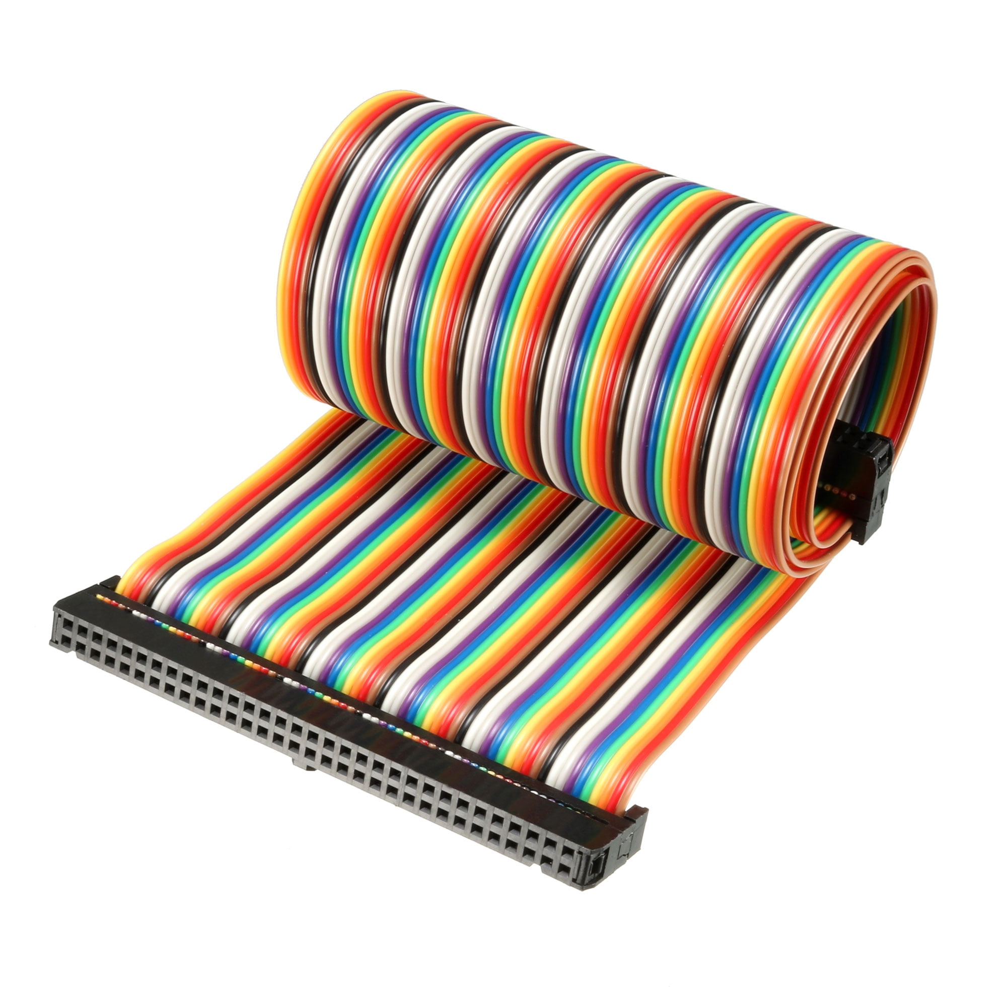 IDC 64P Wire Flat Rainbow Ribbon Cable 48cm 2.54mm Pitch 2pcs - Walmart.com