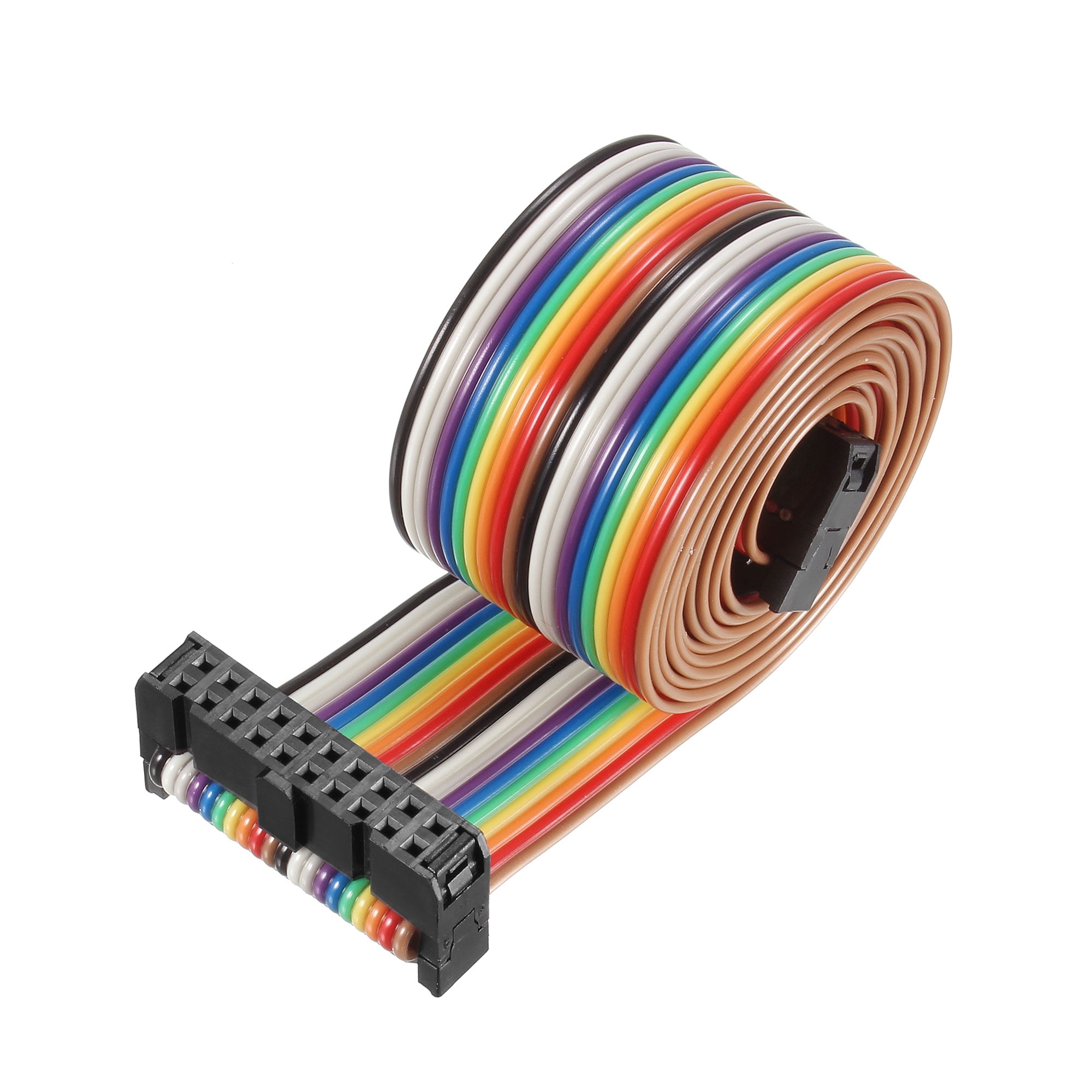IDC Rainbow Wire Flat Ribbon Cable 20P A-type FC/FC Connector 2.54mm ...
