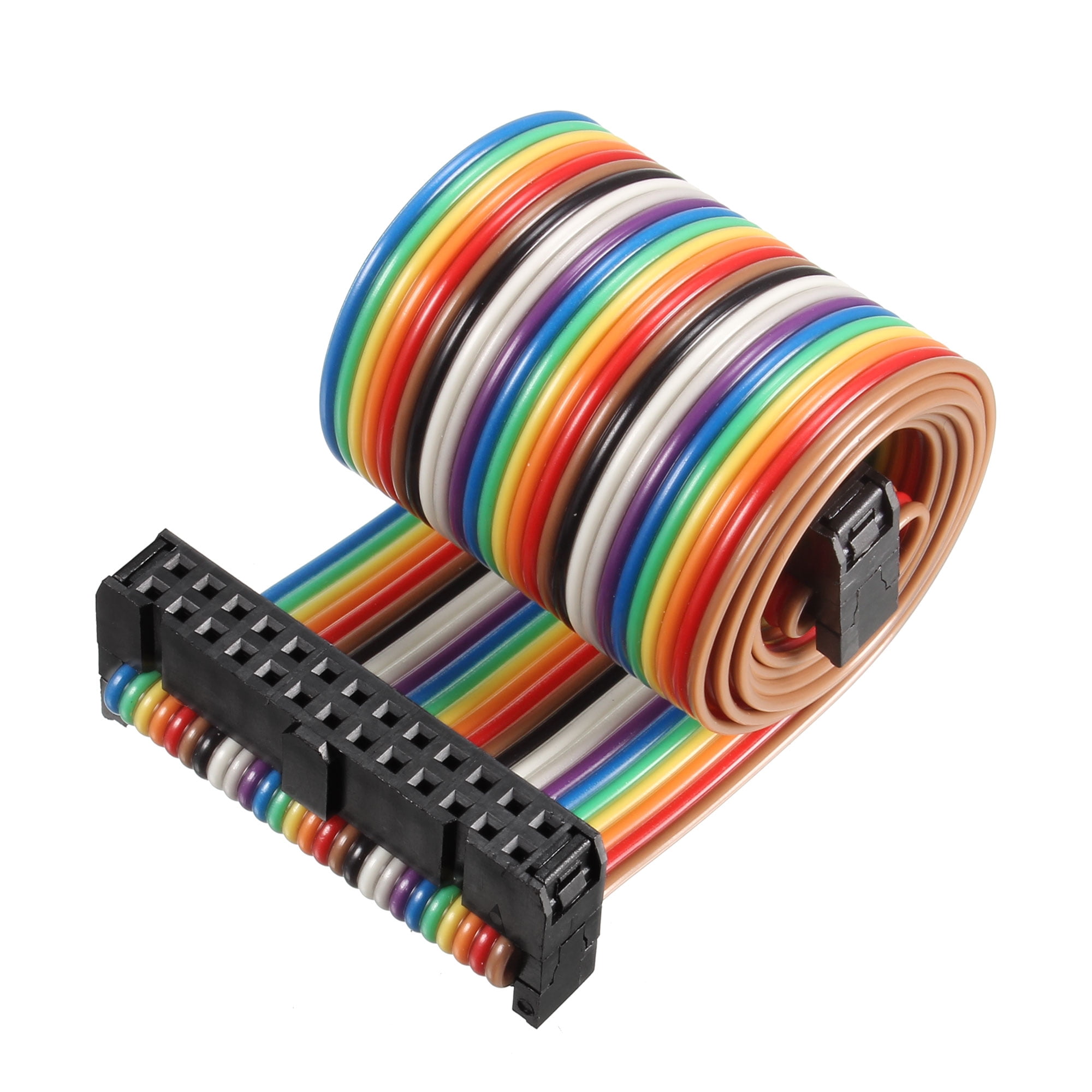 IDC Rainbow Wire Flat Ribbon Cable 26P D-type FC/FC Connector 2.54mm ...
