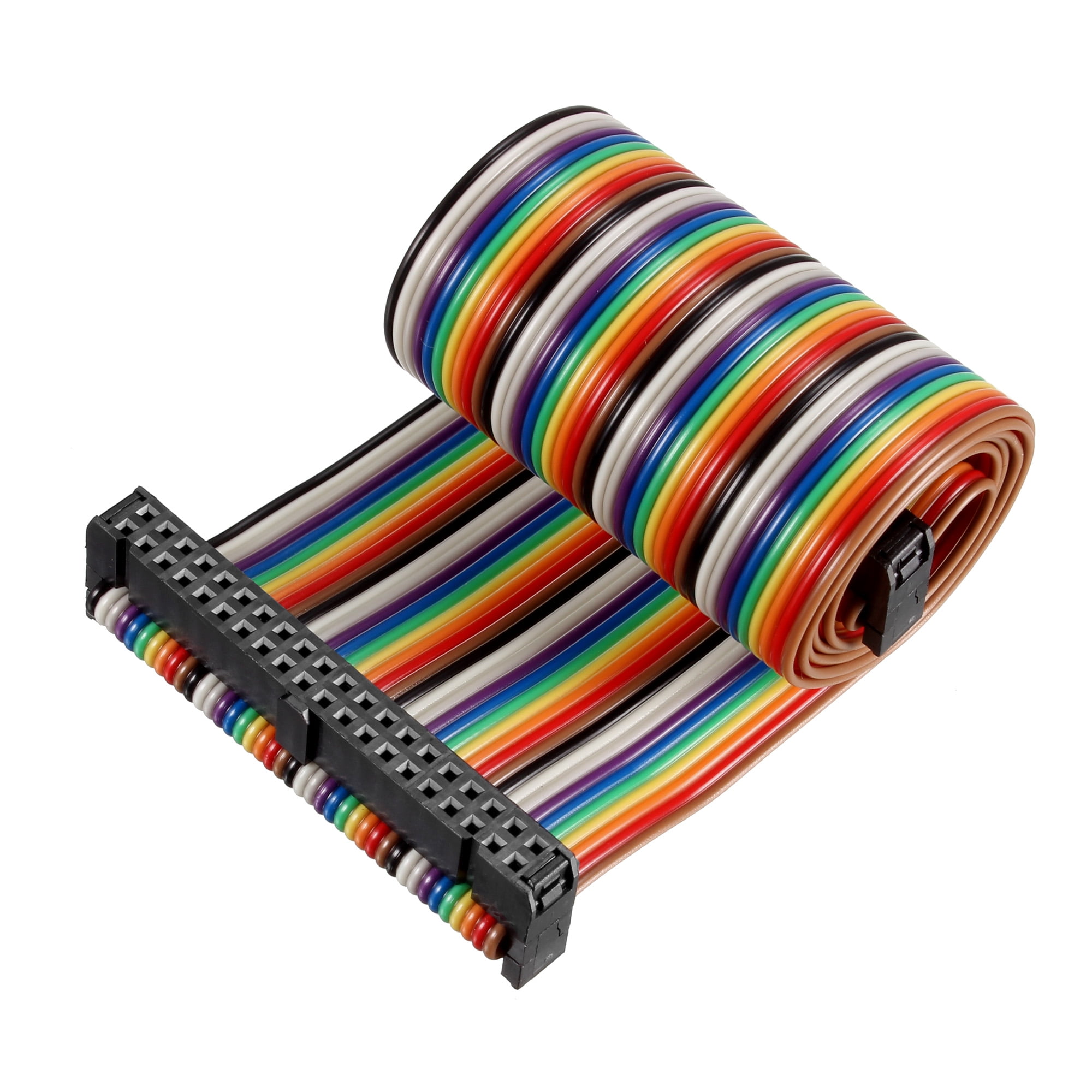 IDC Rainbow Wire Flat Ribbon Cable 40P D-type FC/FC Connector 2.54mm ...