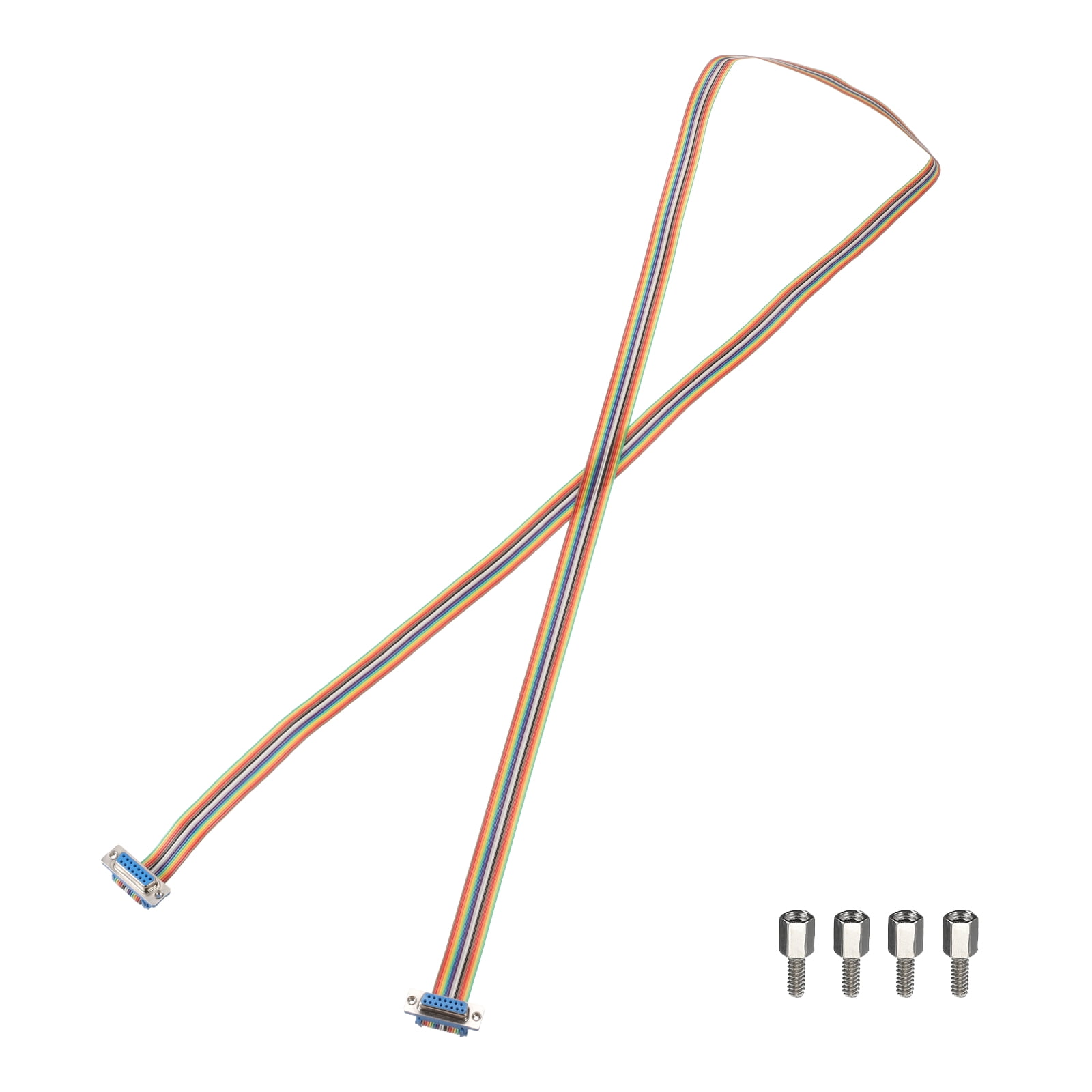 IDC Rainbow Wire Flat Ribbon Cable DB15 Female to DB15 Female 59 Inch ...