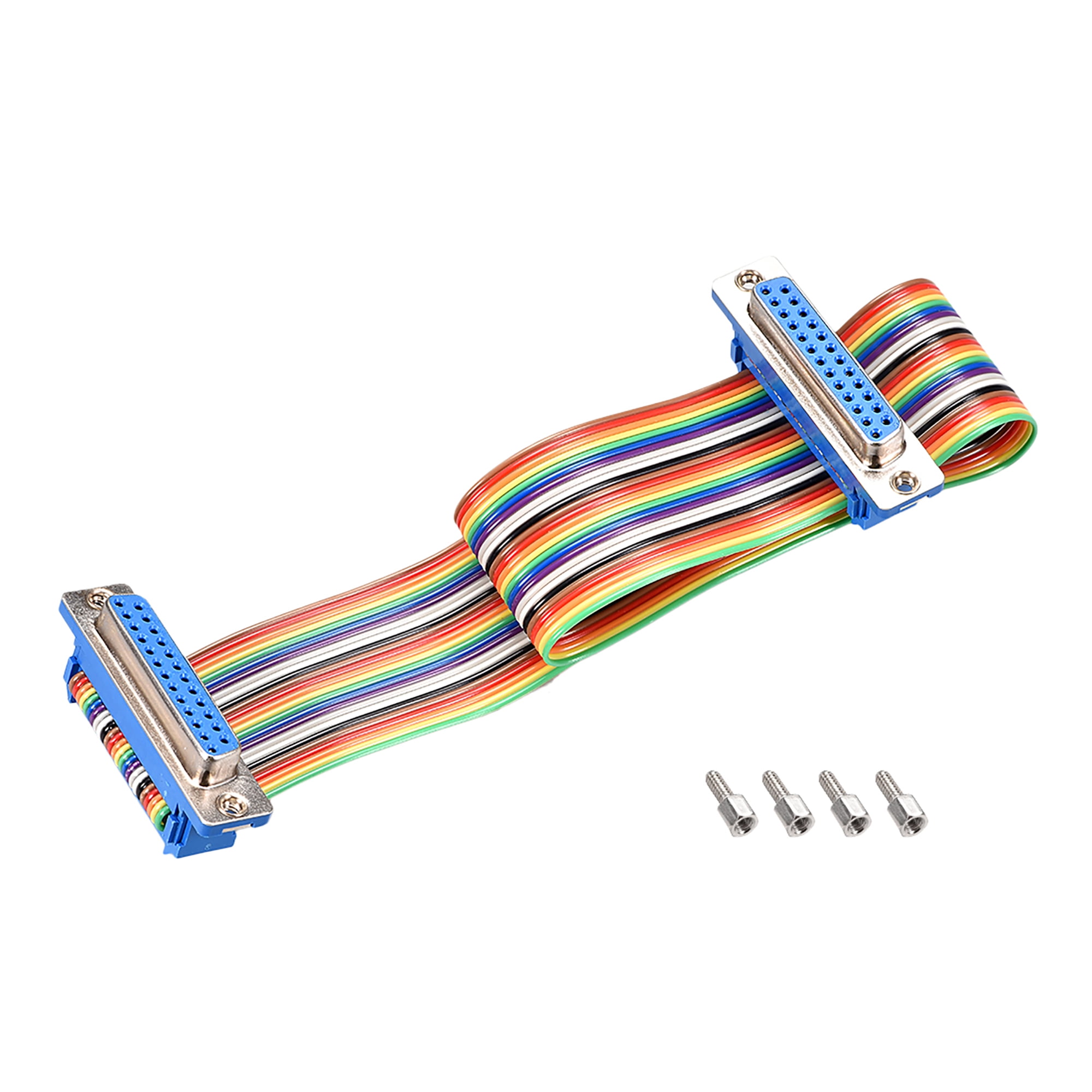 IDC Rainbow Wire Flat Ribbon Cable DB25 Female to DB25 Female Connector ...
