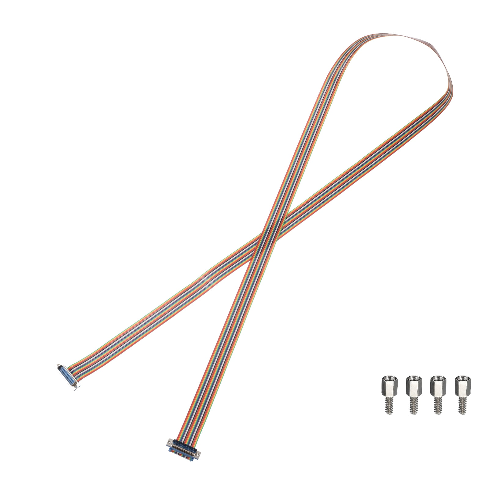IDC Rainbow Wire Flat Ribbon Cable DB25 Male to DB25 Male 78.7 Inch ...
