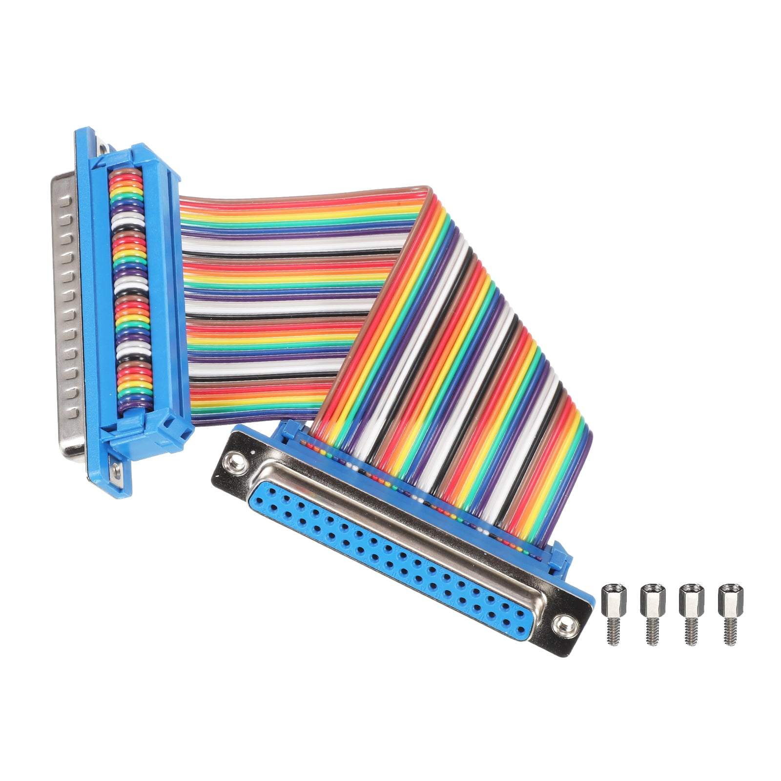 IDC Rainbow Wire Flat Ribbon Cable DB37 Male to DB37 Male 3.9 Inch ...