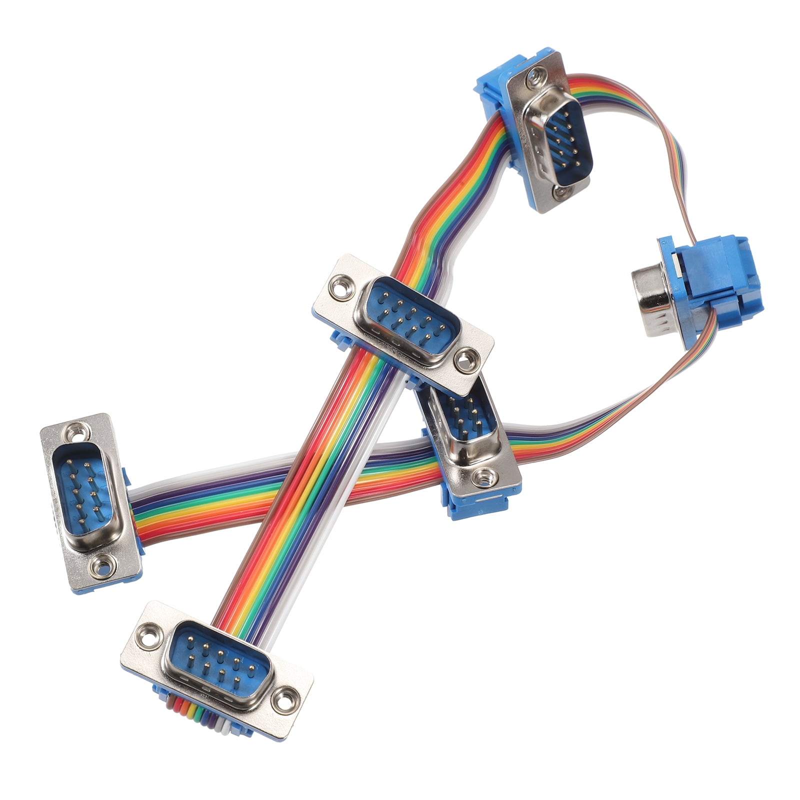 IDC Rainbow Wire Flat Ribbon Cable DB9 13.4 Inch Length 2.54mm Pitch ...