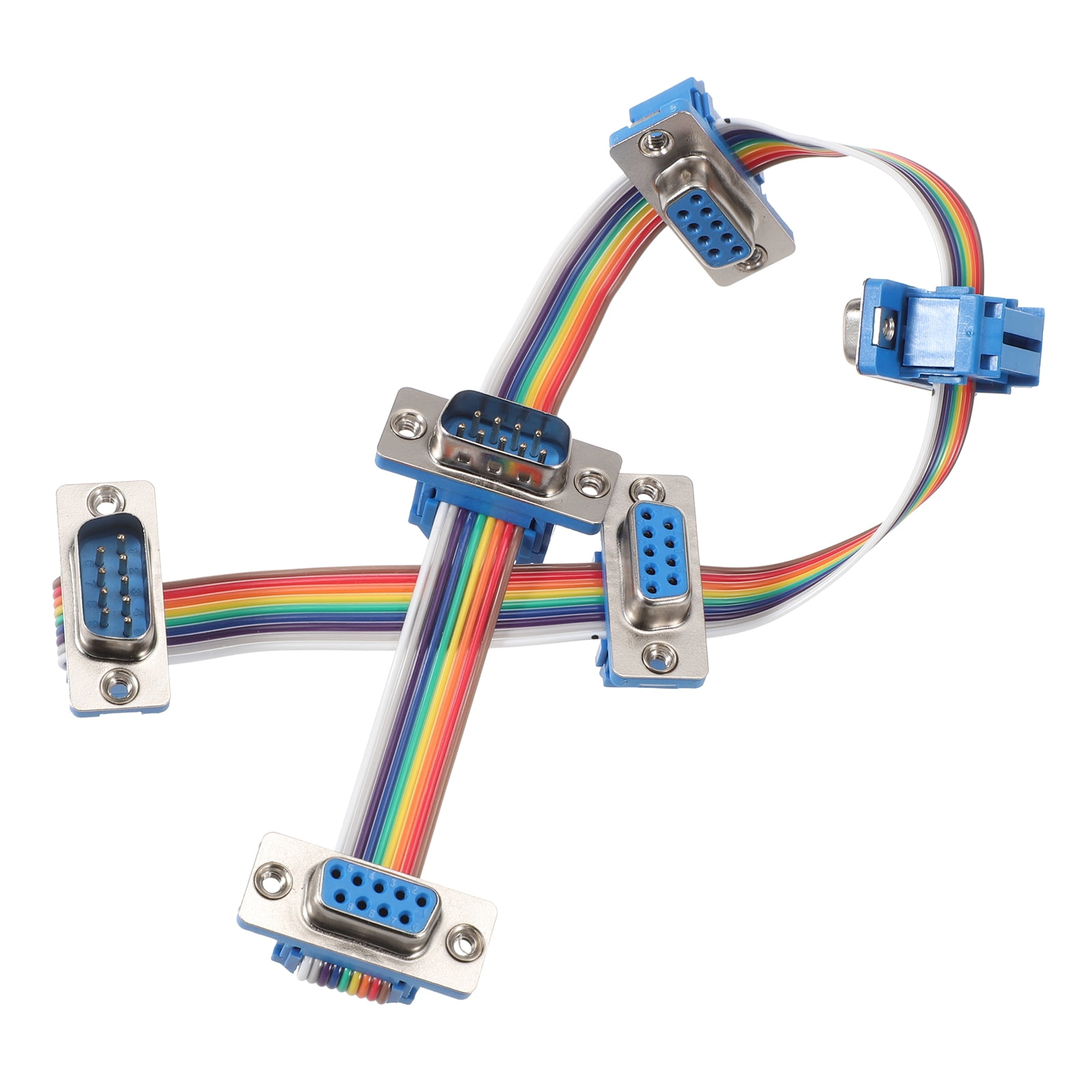 IDC Rainbow Wire Flat Ribbon Cable DB9 13 Inch Length 2.54mm Pitch ...