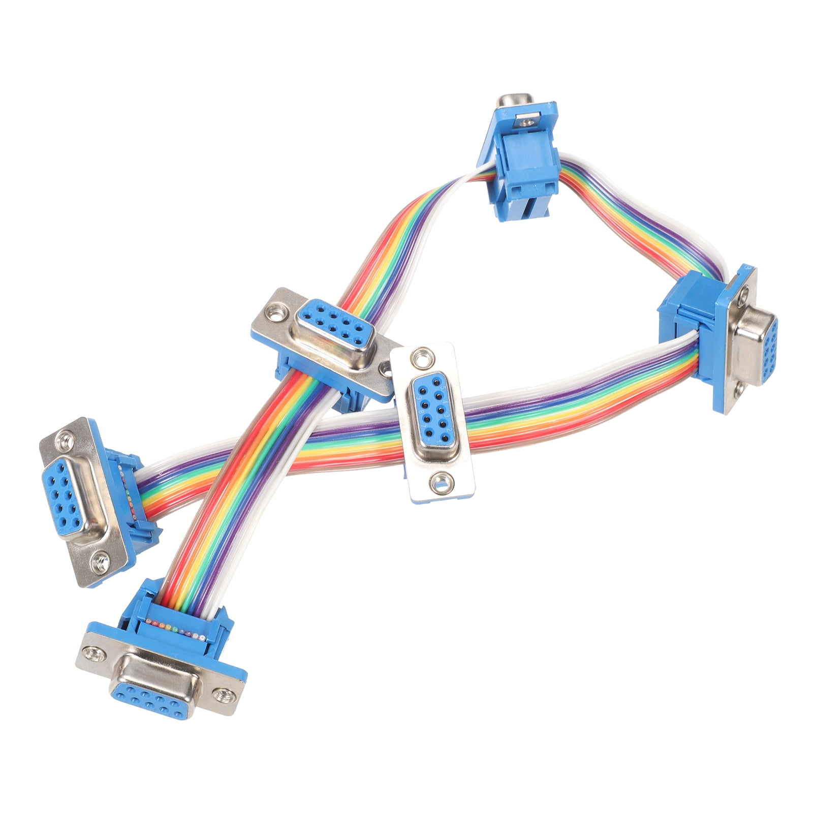 IDC Rainbow Wire Flat Ribbon Cable DB9 Female 13 Inch Length 2.54mm Pitch Breadboard Jumper ...