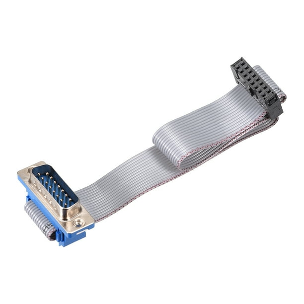 IDC Wire Flat Ribbon Cable DB15 Male to FC-16 Female Connector 2.54mm Pitch 20cm Long - Walmart ...