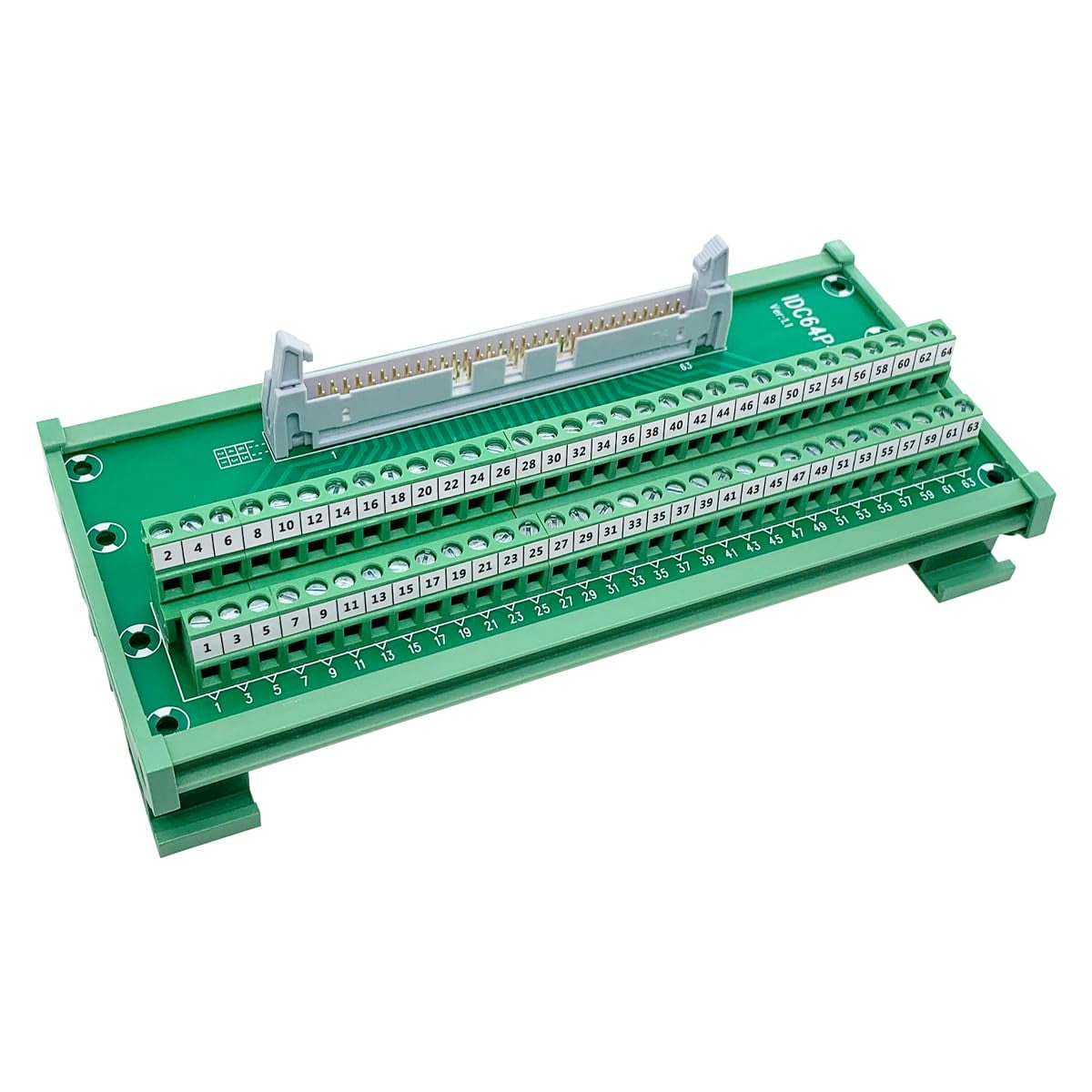 IDC64 2x32 64Pins 0.1" FRC Connector Male Header DIN Rail Mounting ...