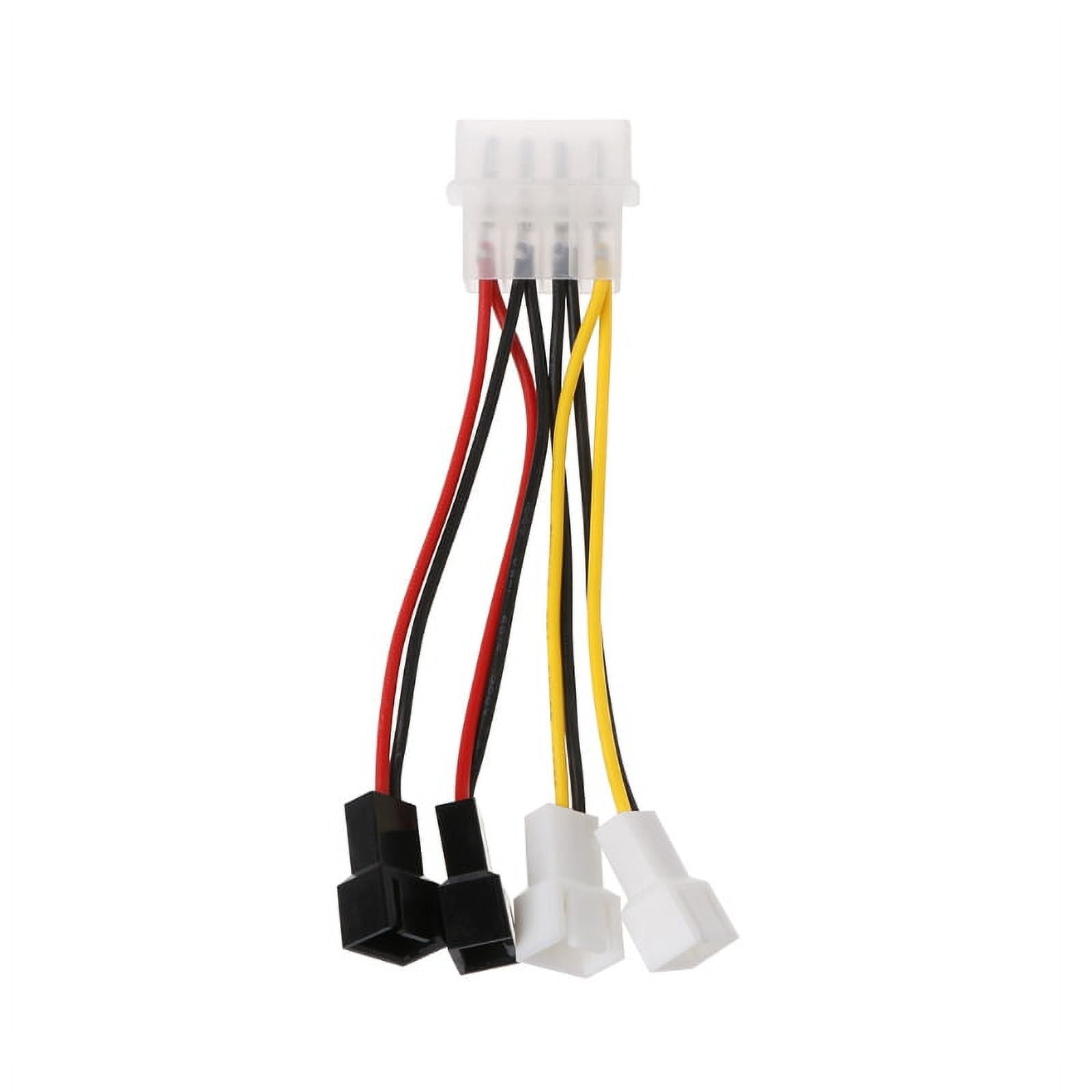 IDE Molex 4-Pin to 4X 3-Pin TX3 for Case Cooling Fan Power Adapter ...