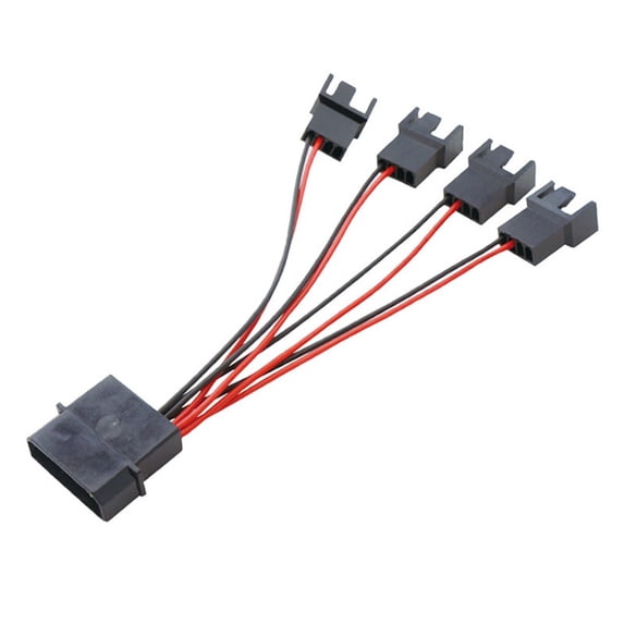IDE Molex 4-Pin to Small 4Pin 1/2/3/4 Fan Y Splitter Extension Power ...
